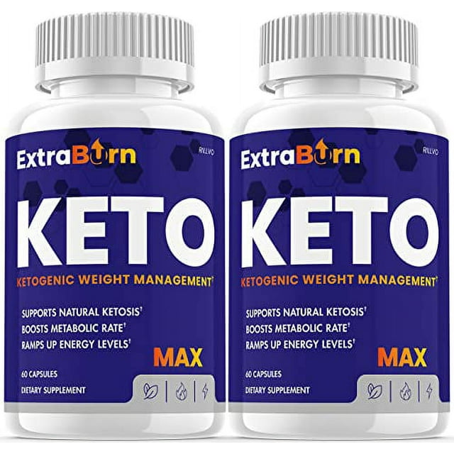 (2 Pack) Extra Burn Keto Pills, Advanced Ketogenic Formula (120 ...