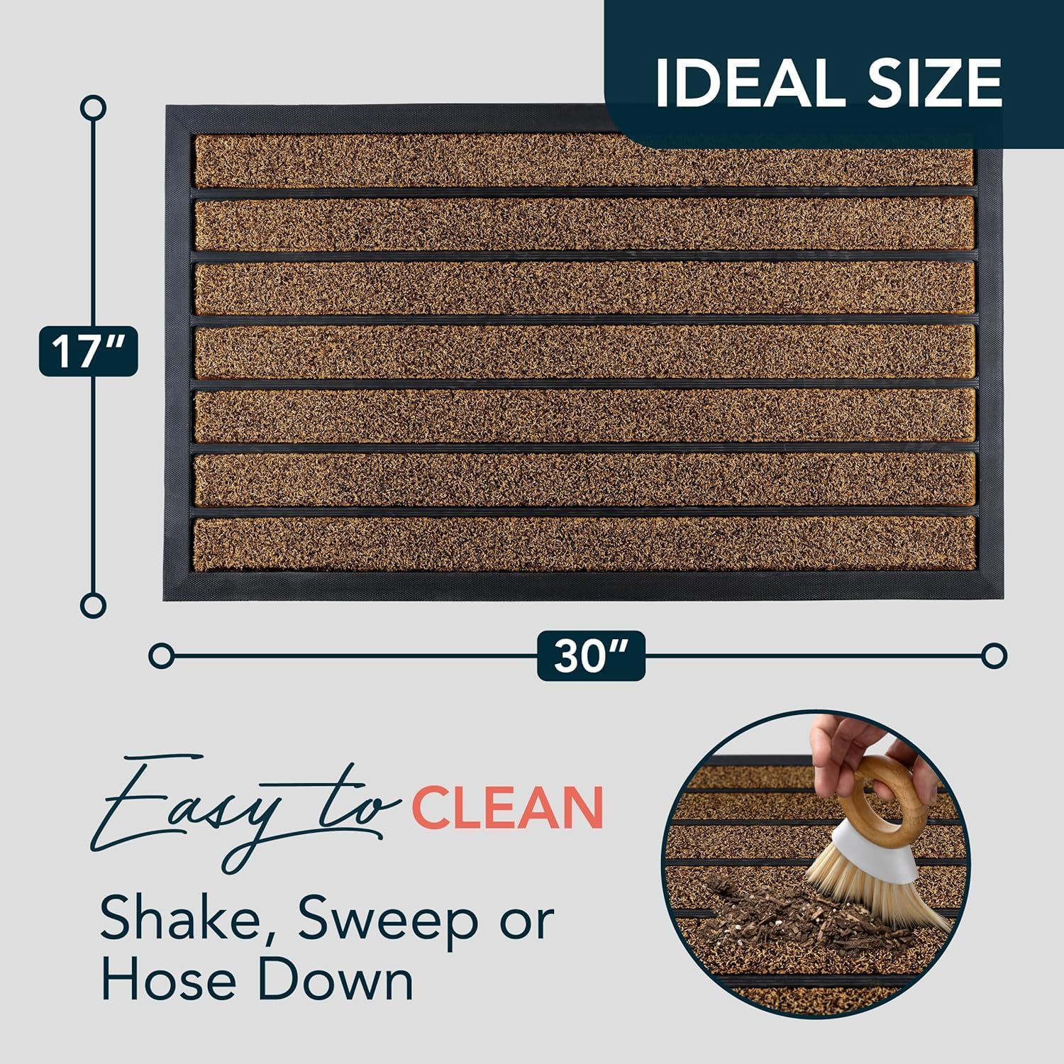 2 Pack Extra Door Mat Outdoor Entrance - Muddy Dirt Trapping Outdoor ...