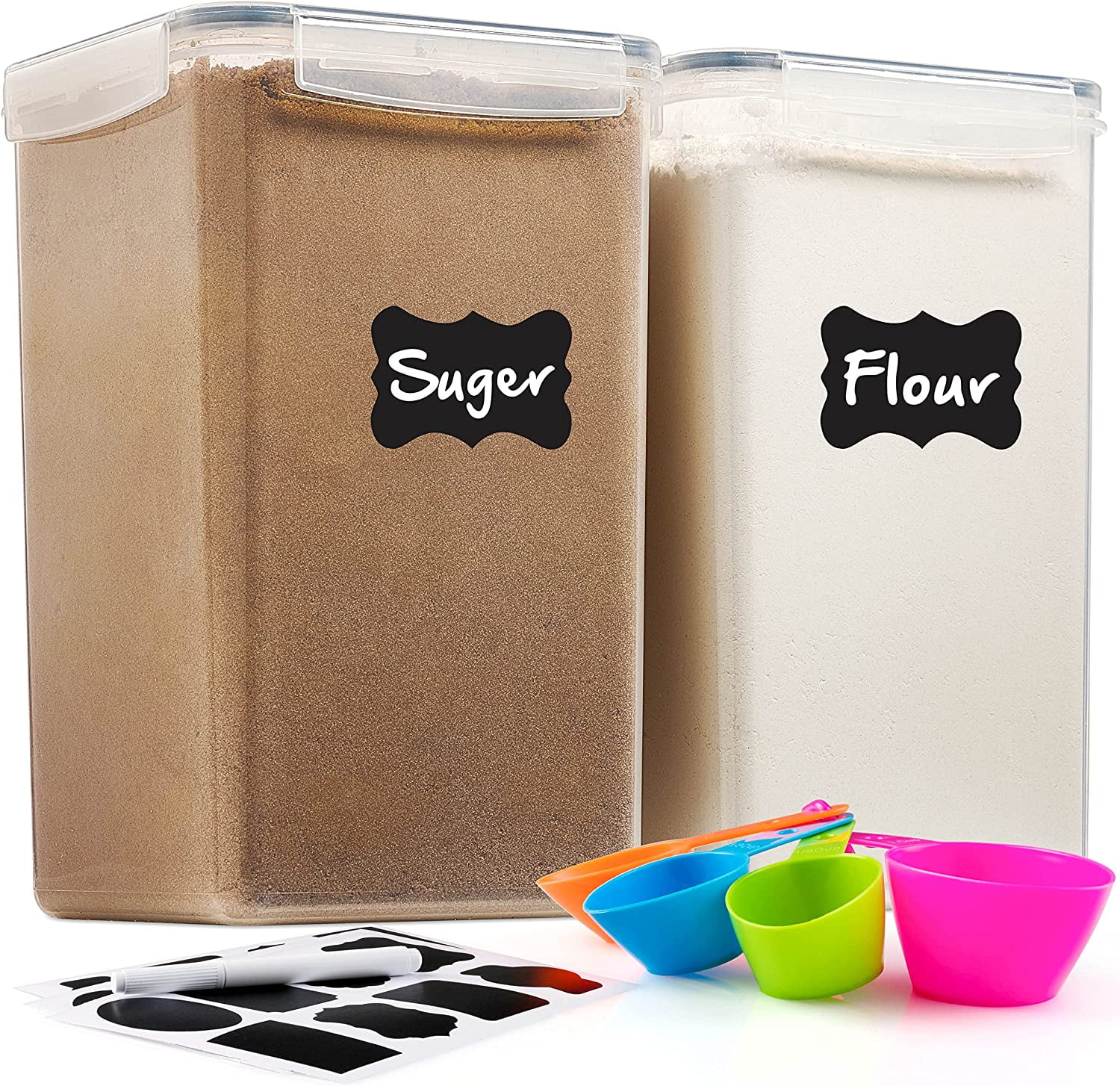 2 Pack Extra Large Airtight Food Storage Containers - 6.5L / 220 Oz BPA ...