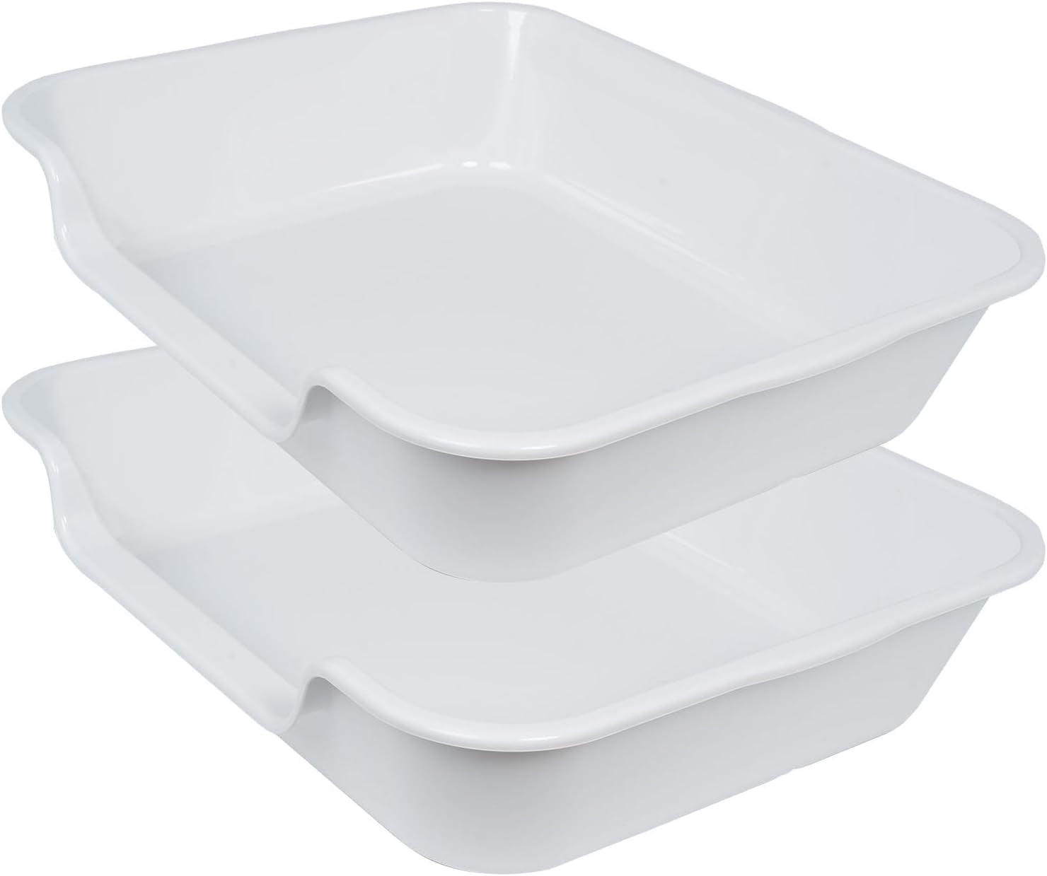 2 Pack of Extra Large Cat Litter Box (ABS Material), Low Entry Senior ...