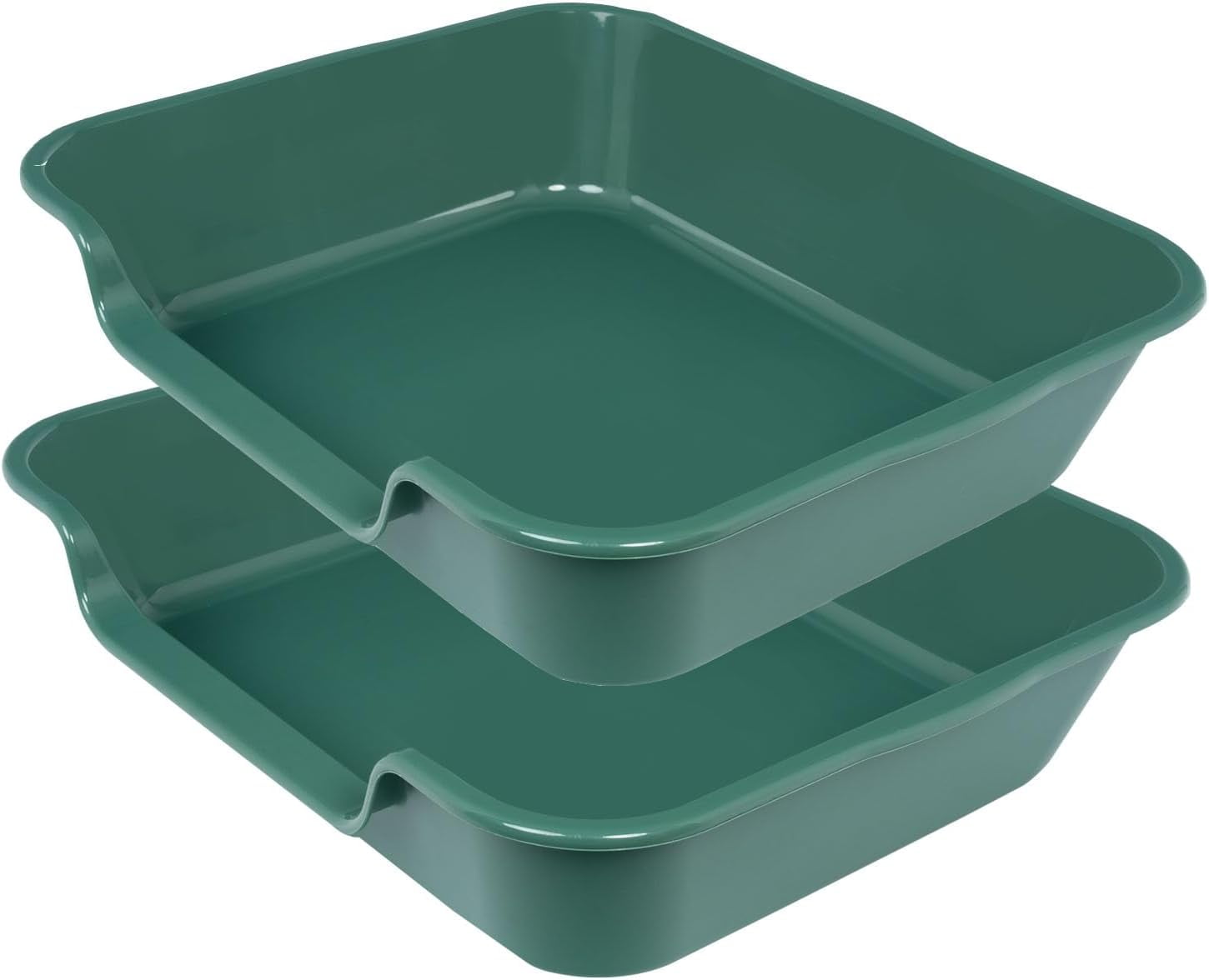 2 Pack of Extra Large Cat Litter Box (ABS Material), Low Entry Senior ...
