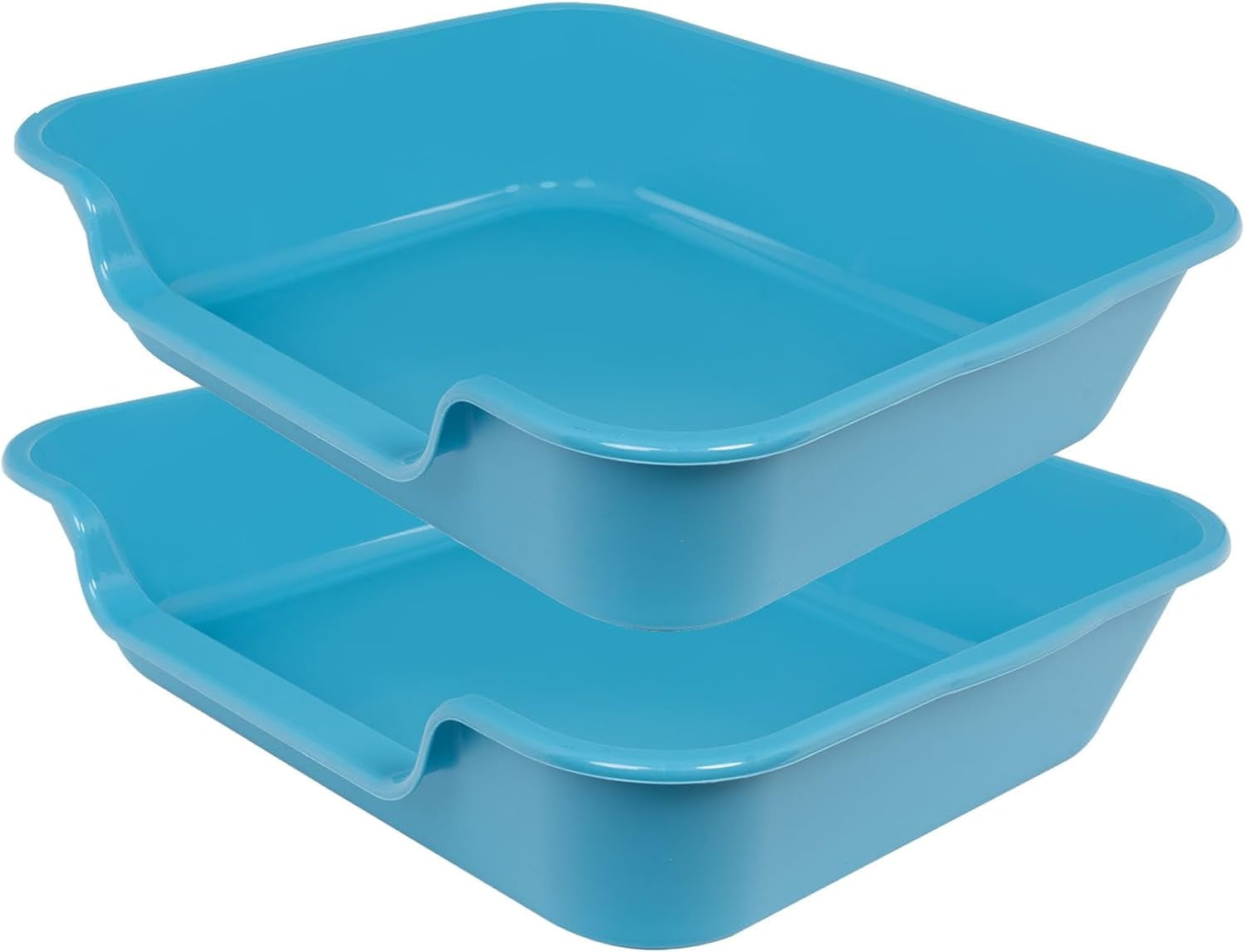 2 Pack of Extra Large Cat Litter Box (ABS Material), Low Entry Senior ...