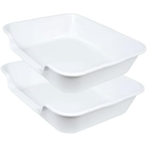 2 Pack of Extra Large Cat Litter Box (ABS Material), Low Entry Senior ...