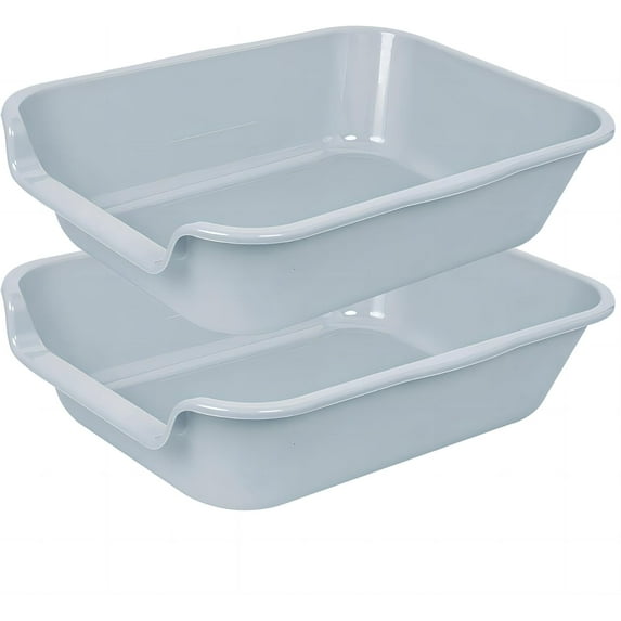 2 Pack of Extra Large Cat Litter Box (ABS Material), Low Entry Senior ...