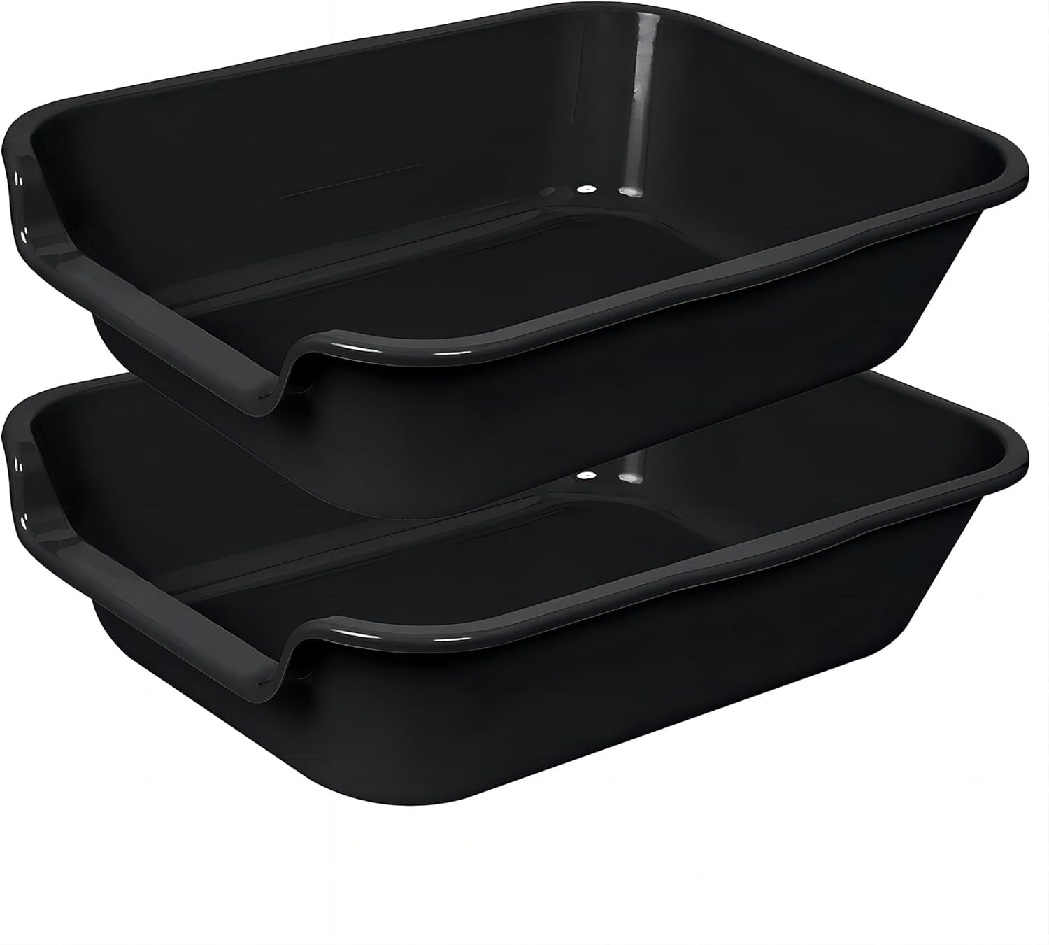 2 Pack of Extra Large Cat Litter Box (ABS Material), Low Entry Senior ...