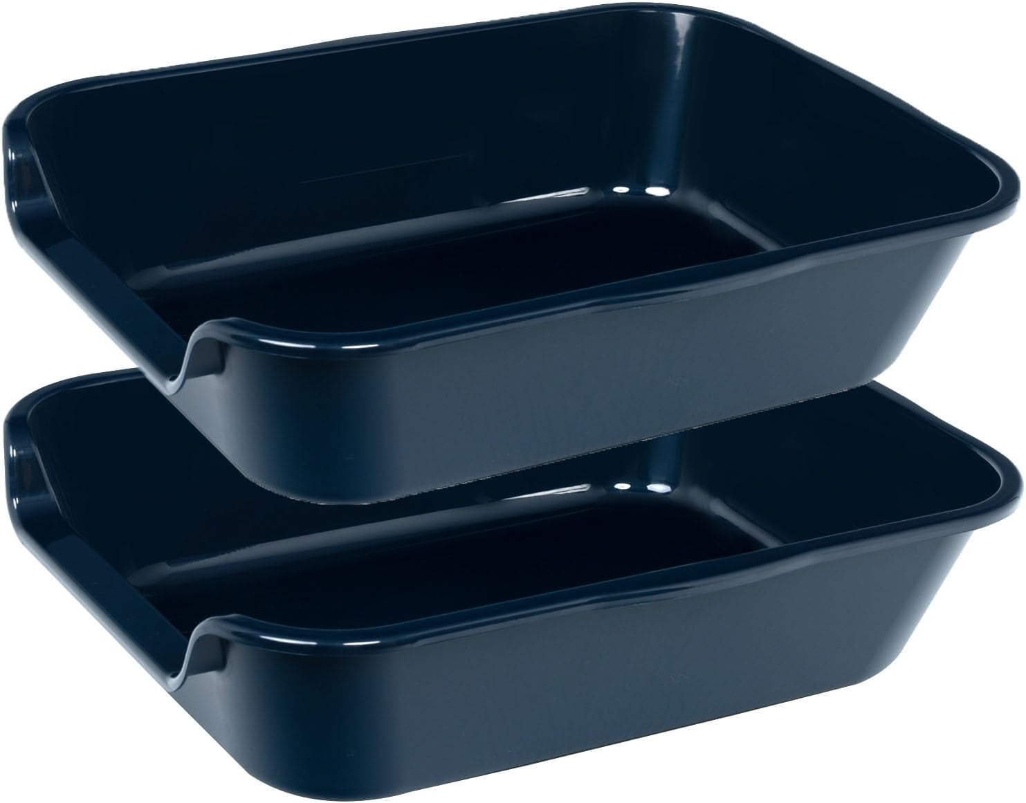 2 Pack of Extra Large Cat Litter Box (ABS Material), Low Entry Senior ...