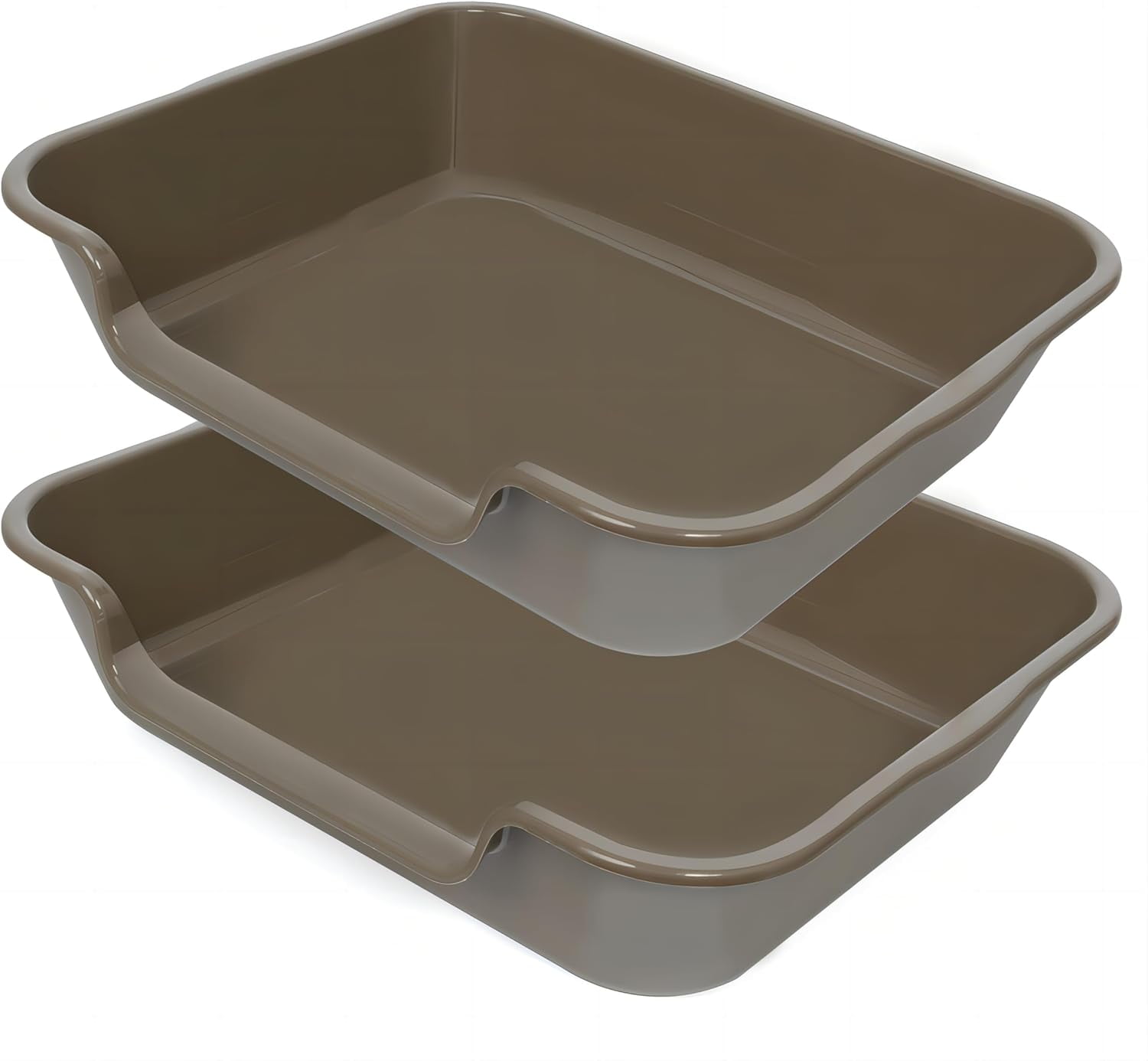 2 Pack of Extra Large Cat Litter Box (ABS Material), Low Entry Senior ...