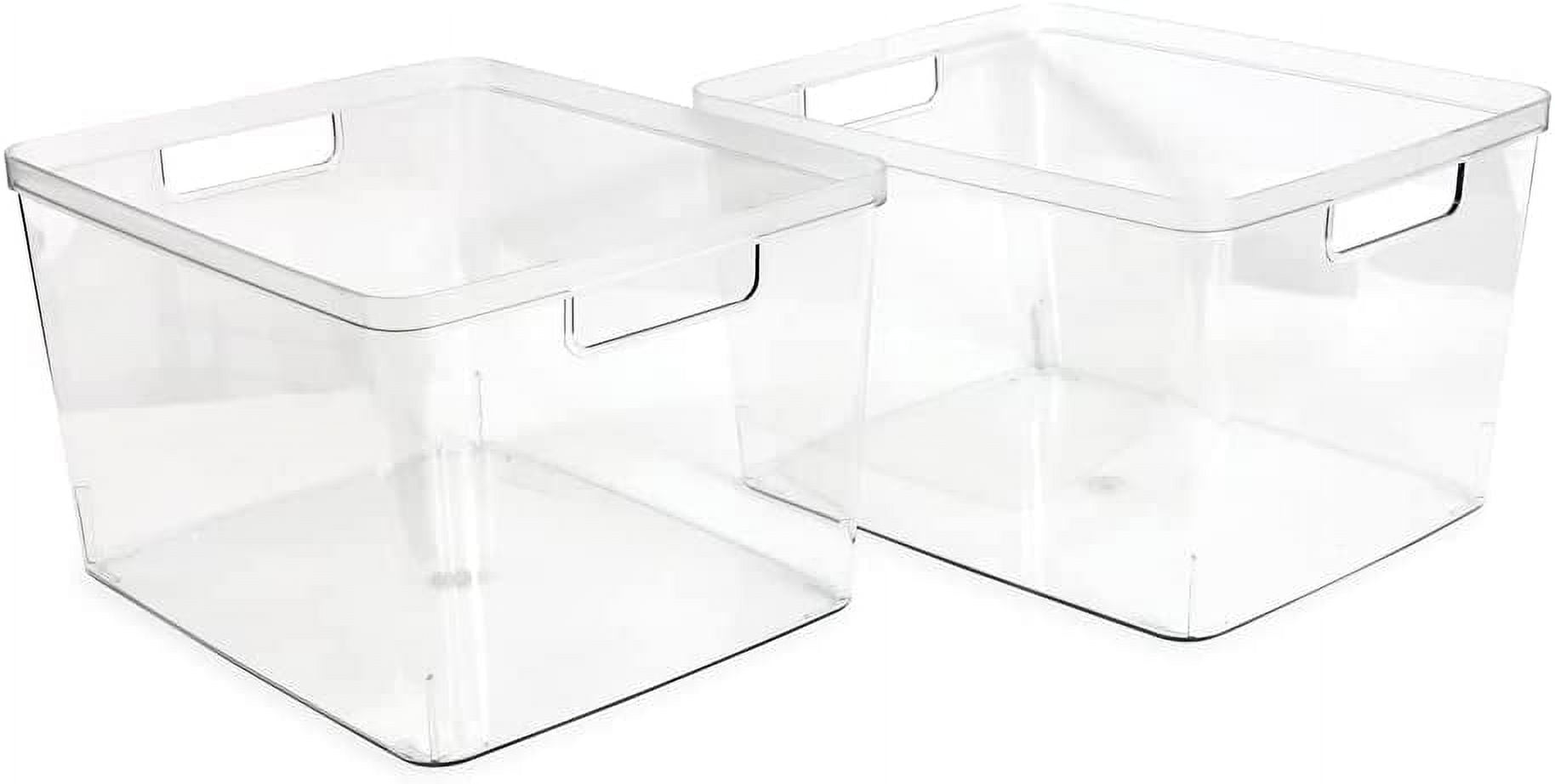 2-Pack Extra-Large Clear Storage Bins (11.5” L x 14” W x 9” H) w/Cutout ...