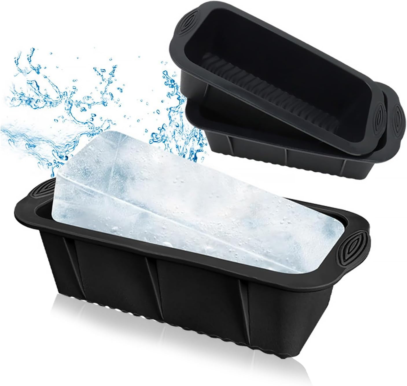 2 Pack Extra Large Ice Block Molds for Ice Bath Reusable Silicone Big ...