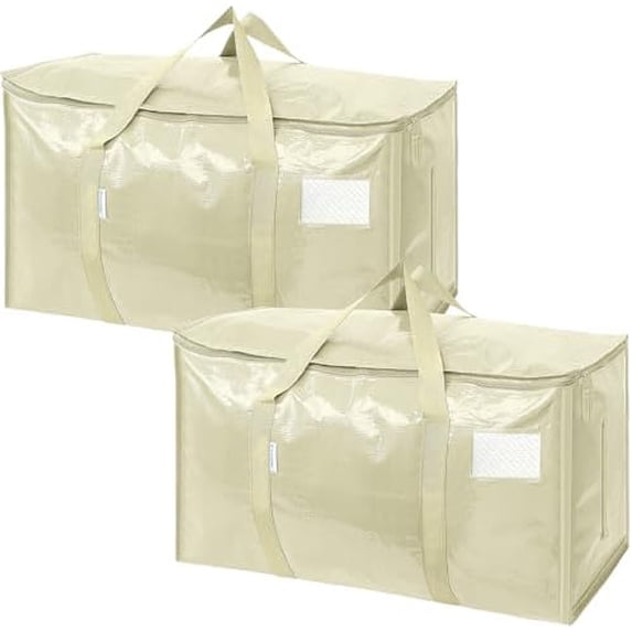 2 Pack Extra Large Moving Bags Heavy Duty with Zippers & Carrying ...