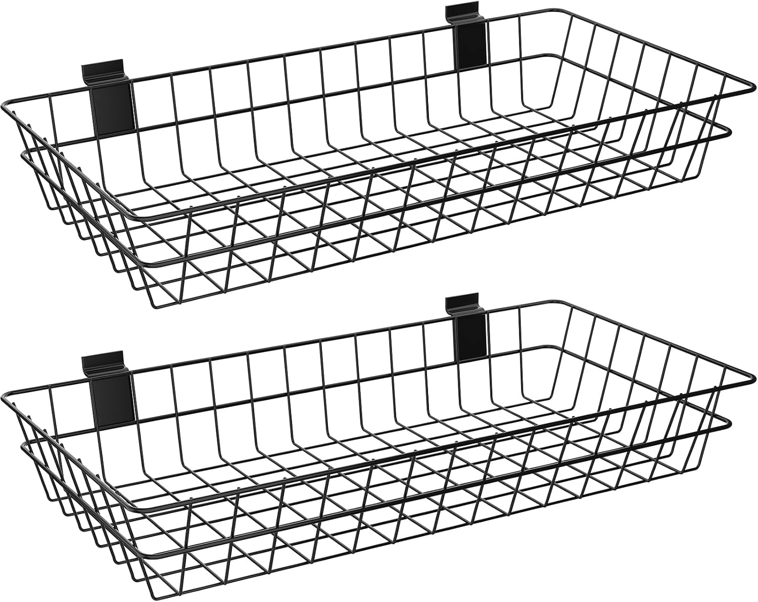 2 Pack Extra Large Slatwall Baskets, 24" x 12" x 4" Slatwall Panel ...