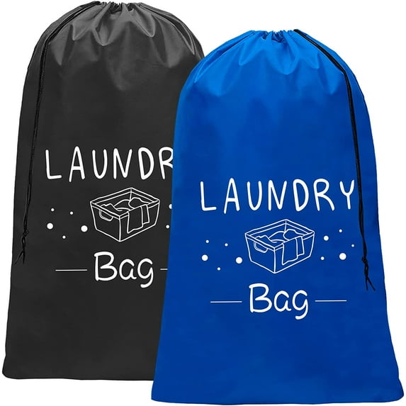 2 Pack Extra Large Travel Laundry Bag, 24" x 36" Rip-Stop Dirty Clothes ...