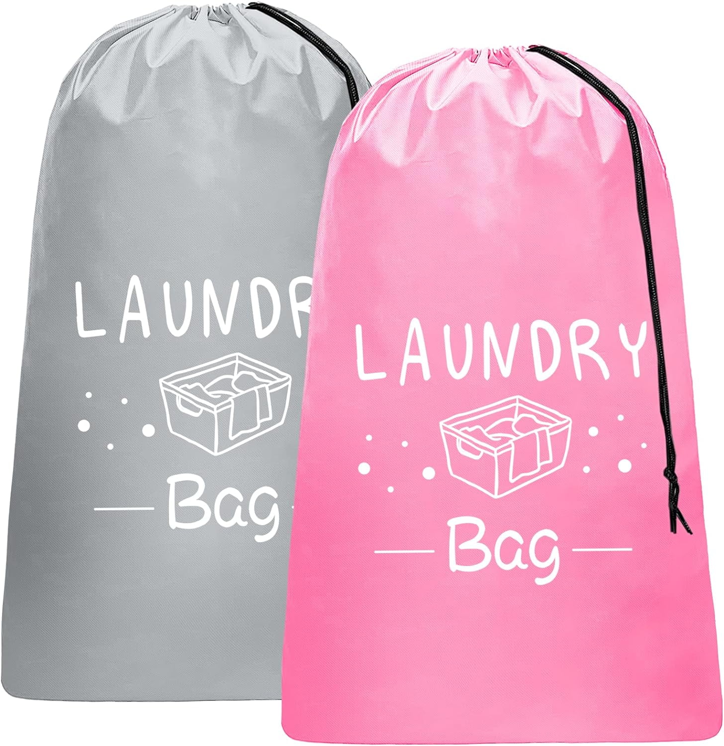 2 Pack Extra Large Travel Laundry Bag, Dirty Clothes Organizer with ...