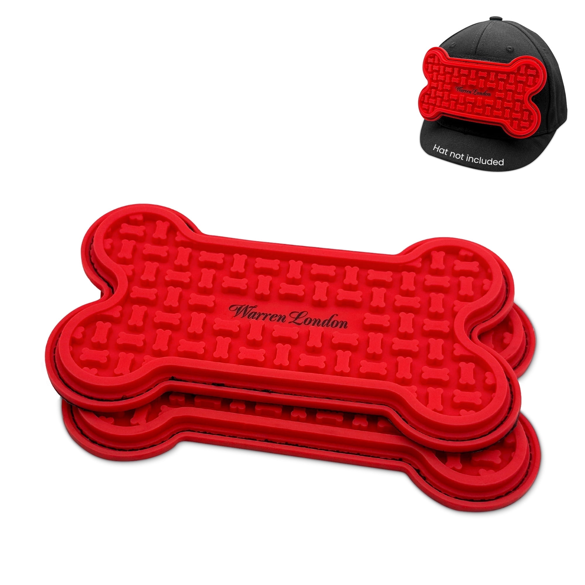 Warren London 2-Piece Waterproof Lick Pads for Distract-A-Hat, Red 2 ...