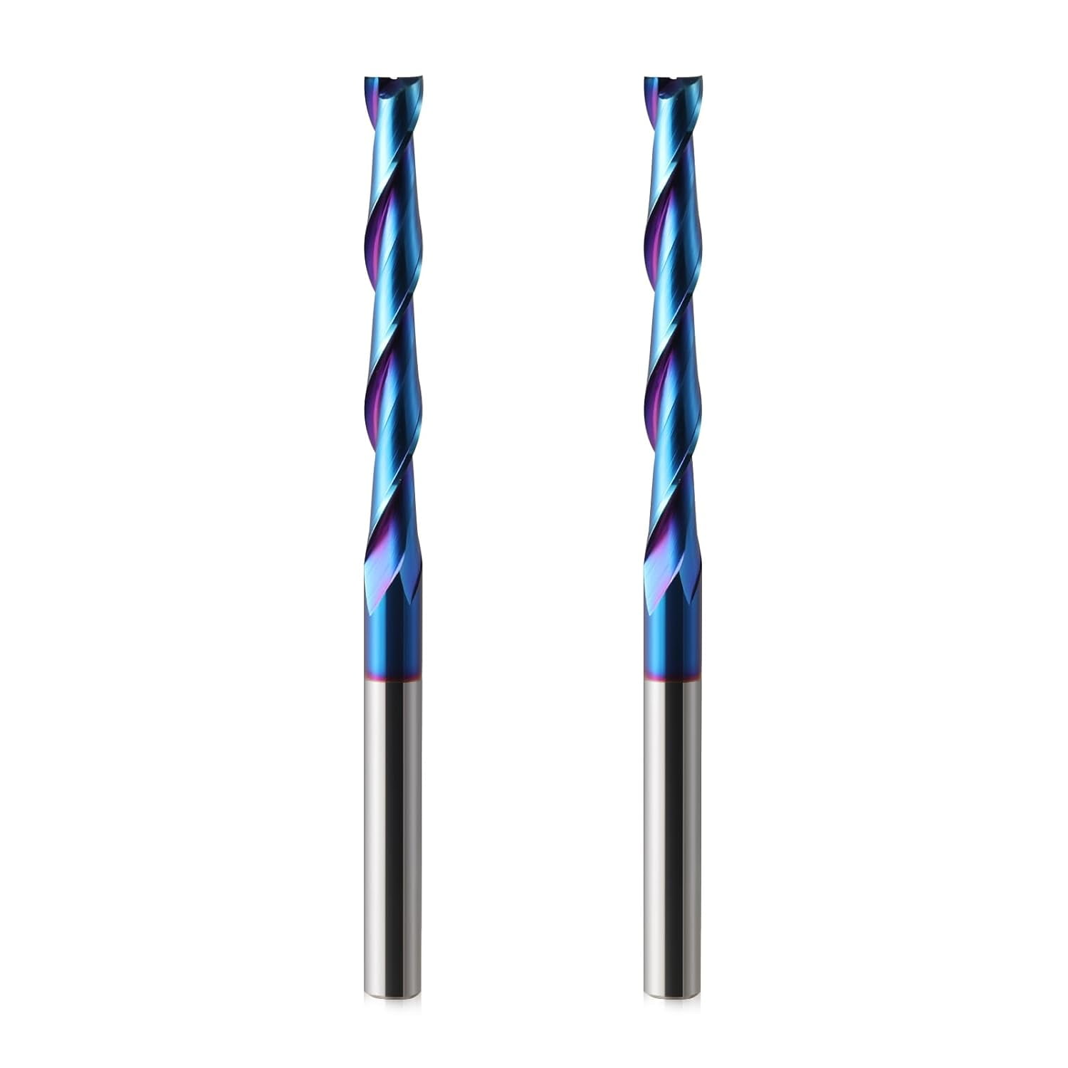 2 Pack Extra Long CNC Spiral Router Bits Up Cut 1/4 Inch Shank, 2 Inch ...