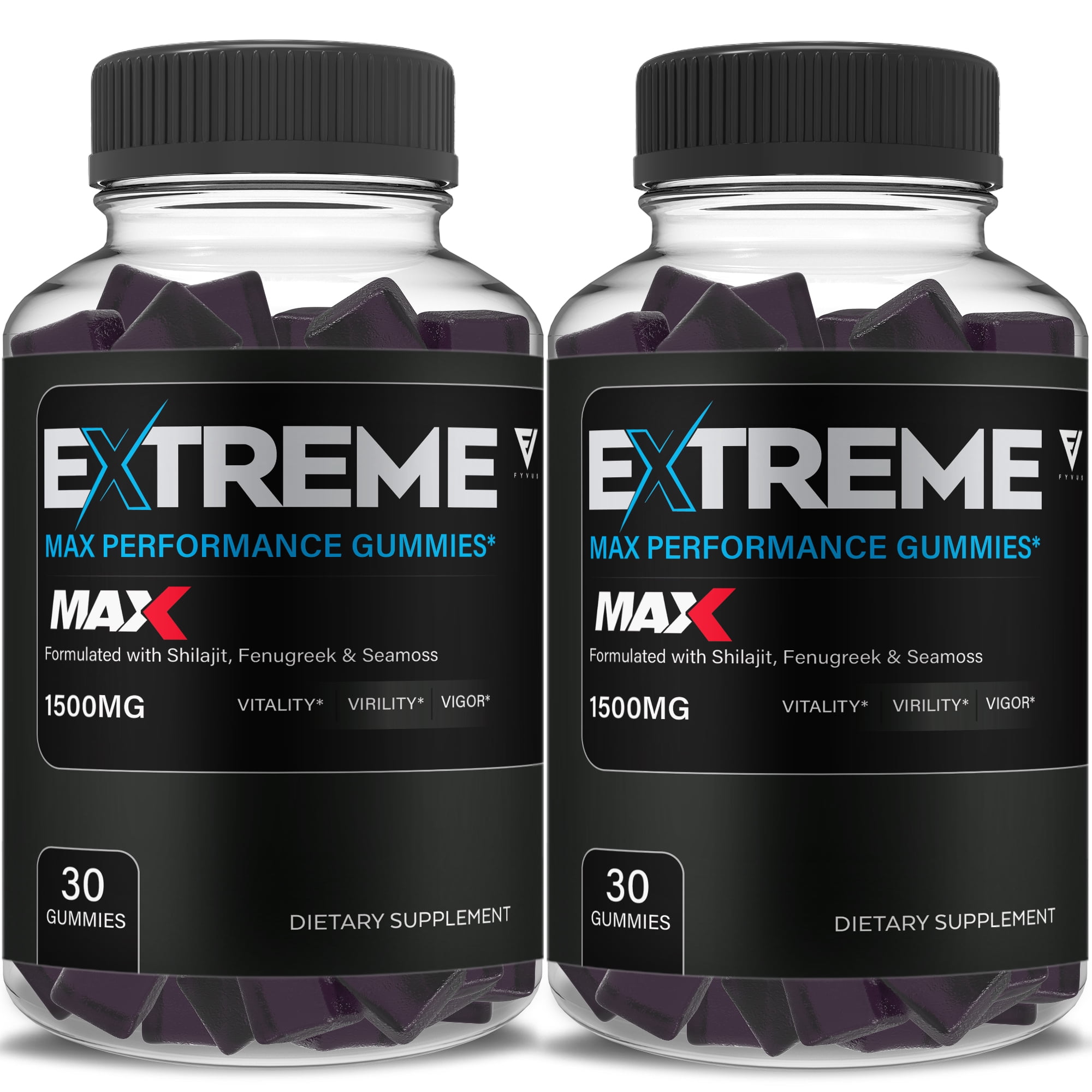 (2 Pack) Extreme Max Performance Gummies ExtremeMax Supplement (2 Month ...