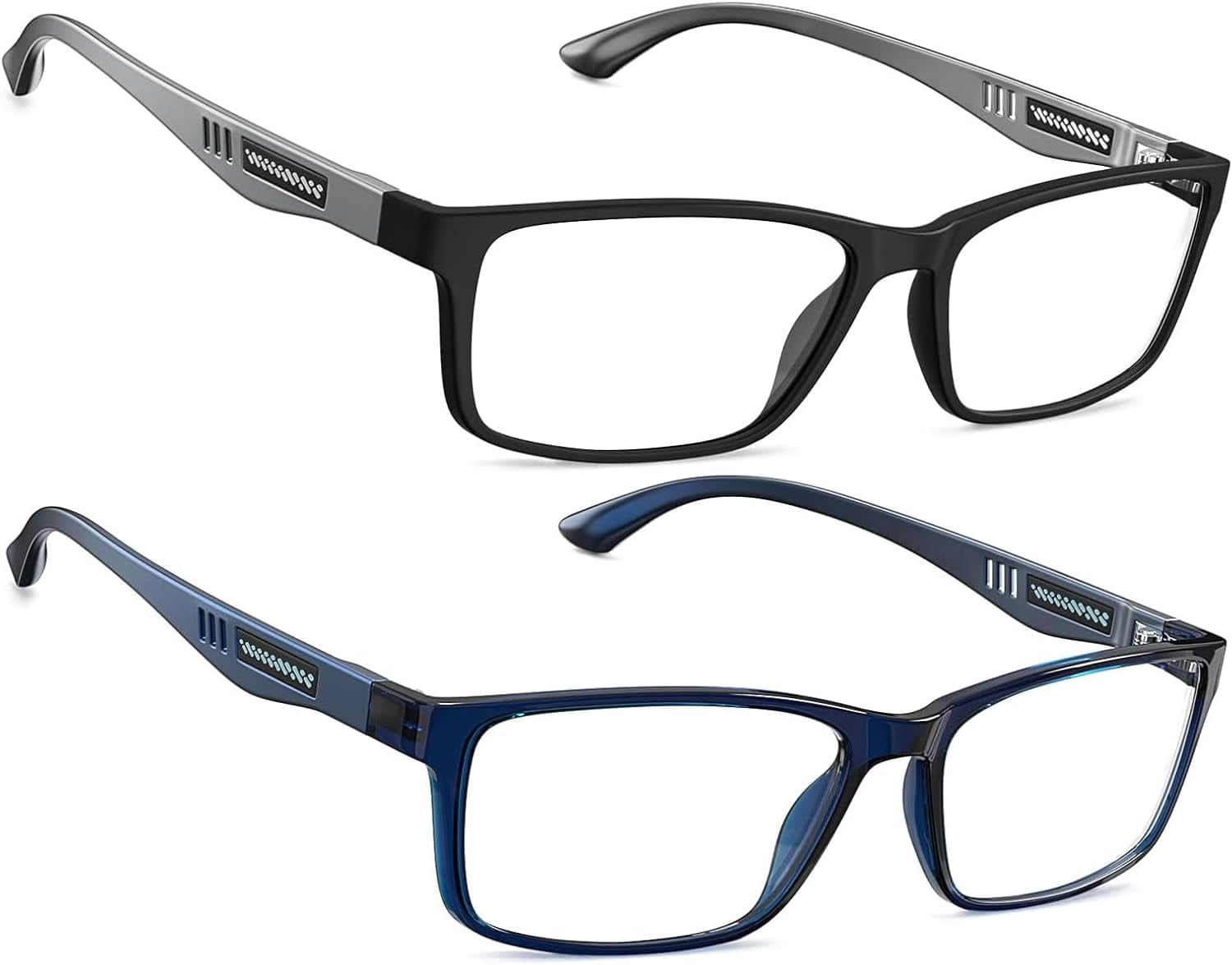 2 Pack Extremely Lightweight TR90 Reading Glasses for Men Durable ...