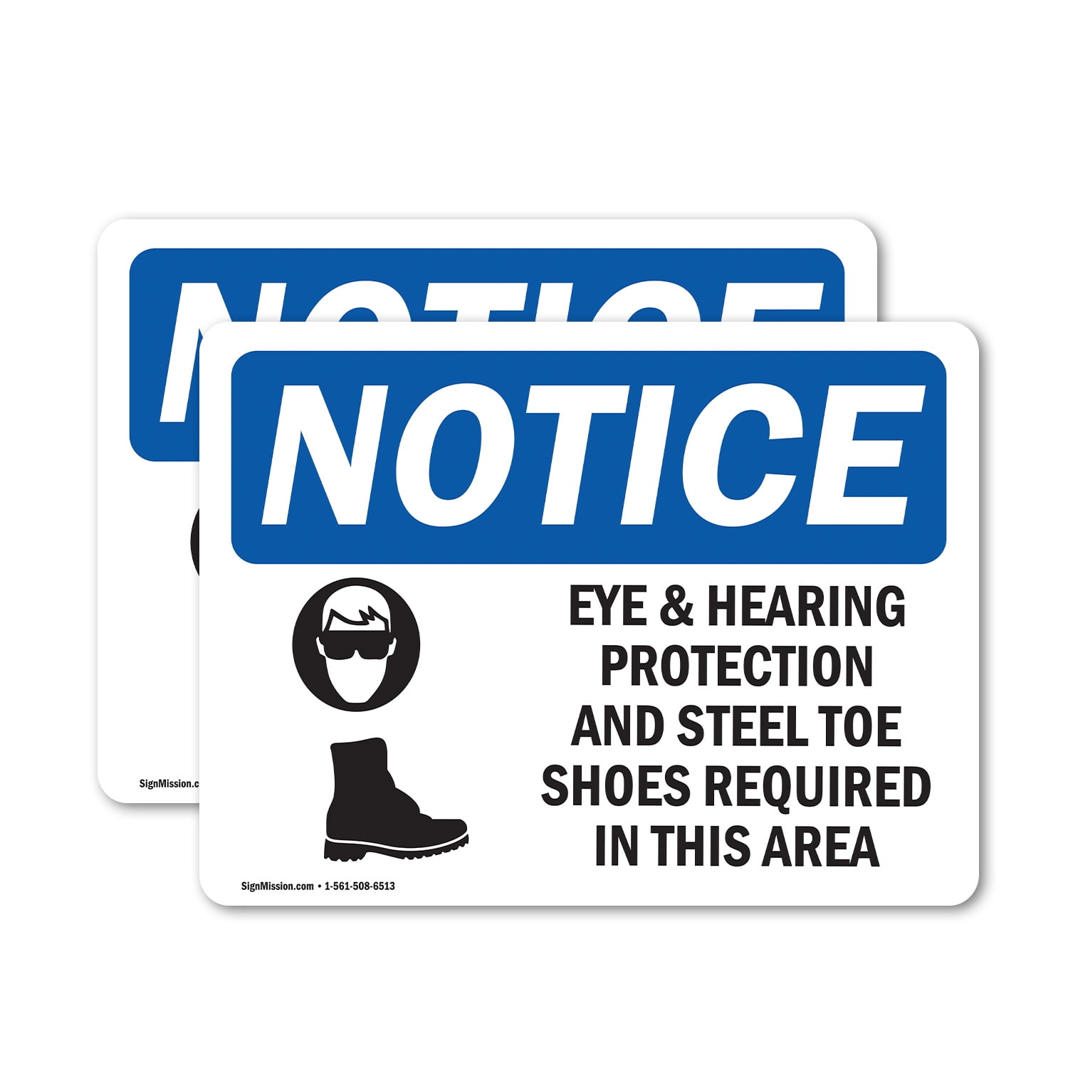 (2 Pack) Eye & Hearing Protection And Sign - Walmart.com