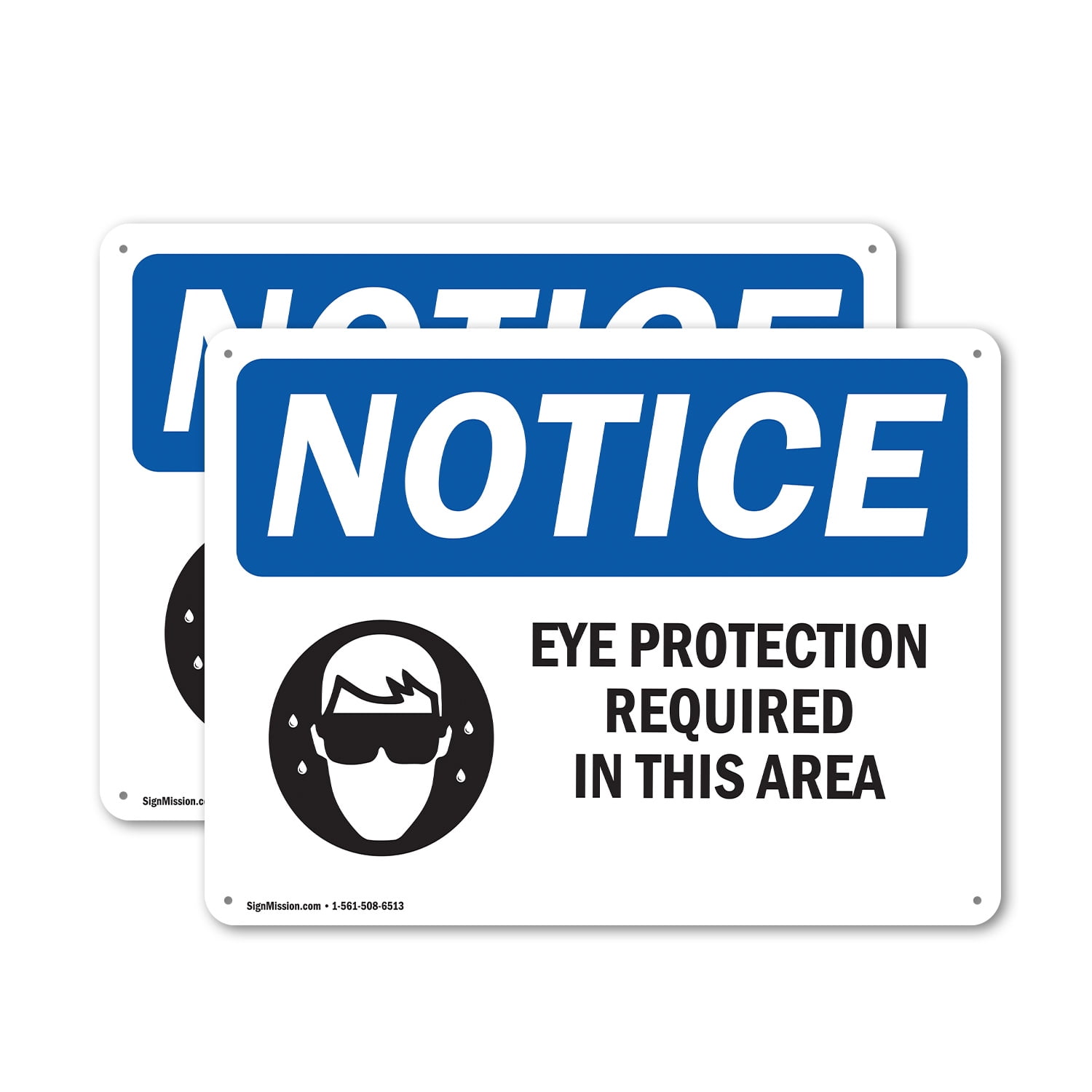 (2 Pack) Eye Protection Required In This Area OSHA Notice Sign 10 Inch ...