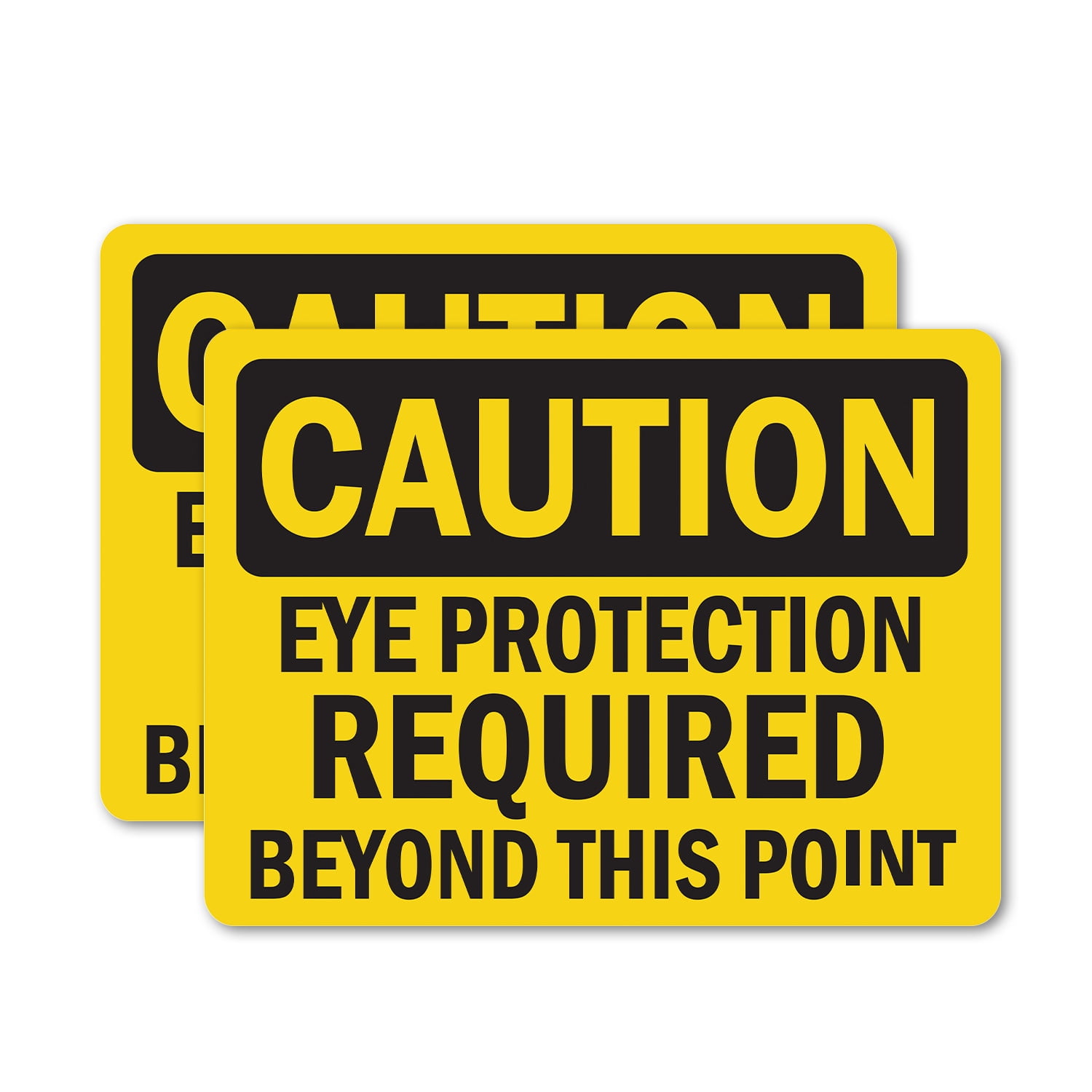 (2 Pack) Eye Protection Required Beyond This Point OSHA Caution Sign ...