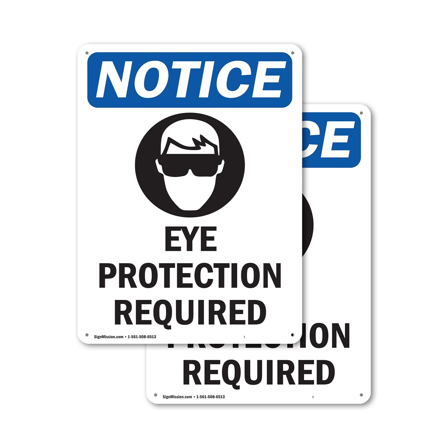 (2 Pack) Eye Protection Required OSHA Notice Sign 18 Inch X 24 Inch ...
