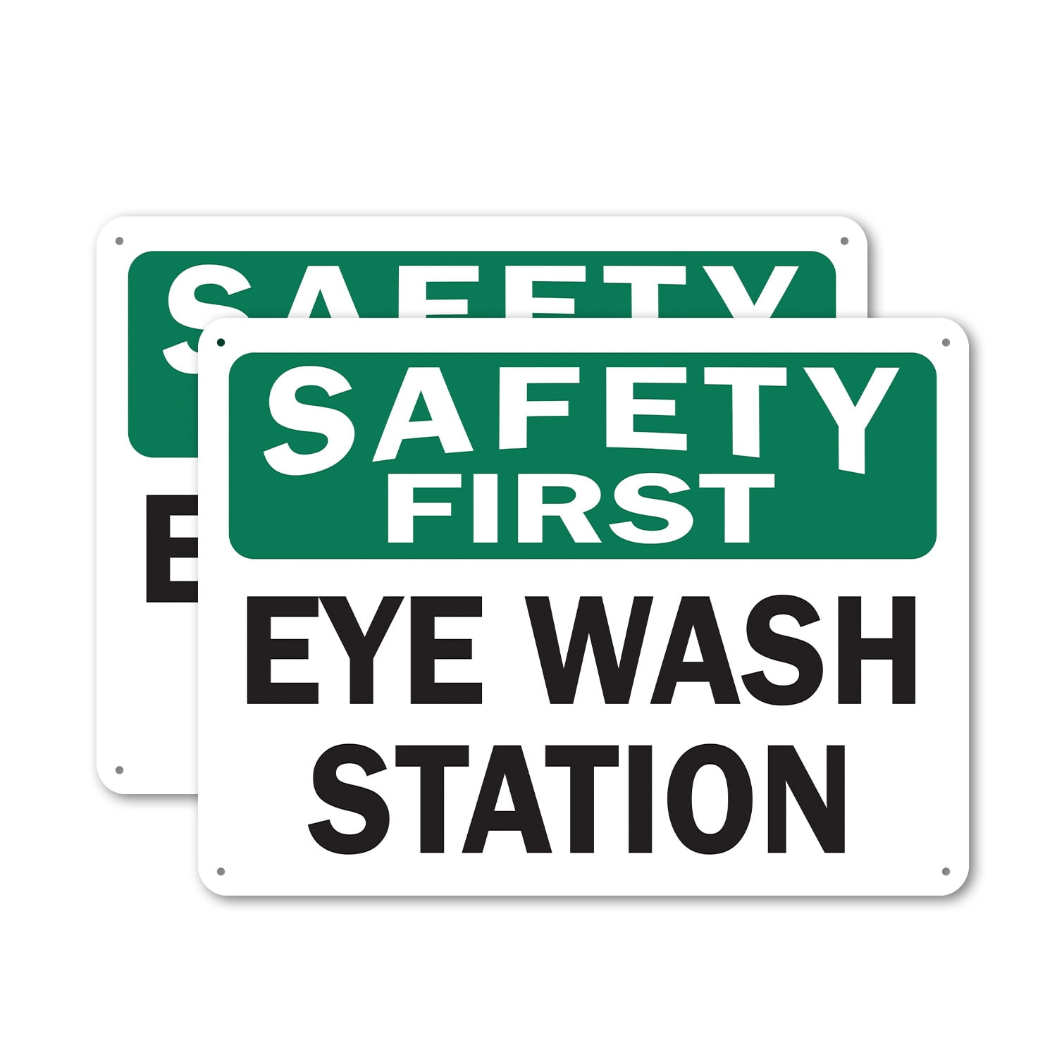 (2 Pack) Eye Wash Station OSHA Safety First Sign 18 Inch X 12 Inch ...