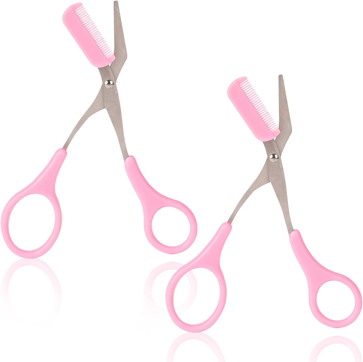 2 Pack Eyebrow Scissors with Comb, Professional Precision Eyebrow ...