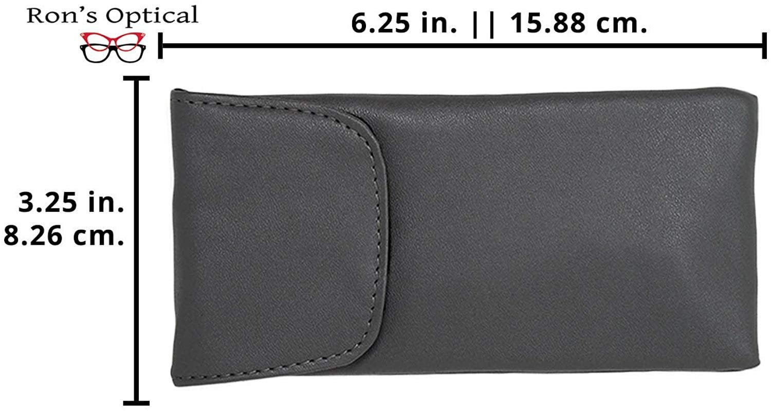 2 Pack Eyeglass Case Top Closure, Slip In Eyeglass Case Soft Faux ...