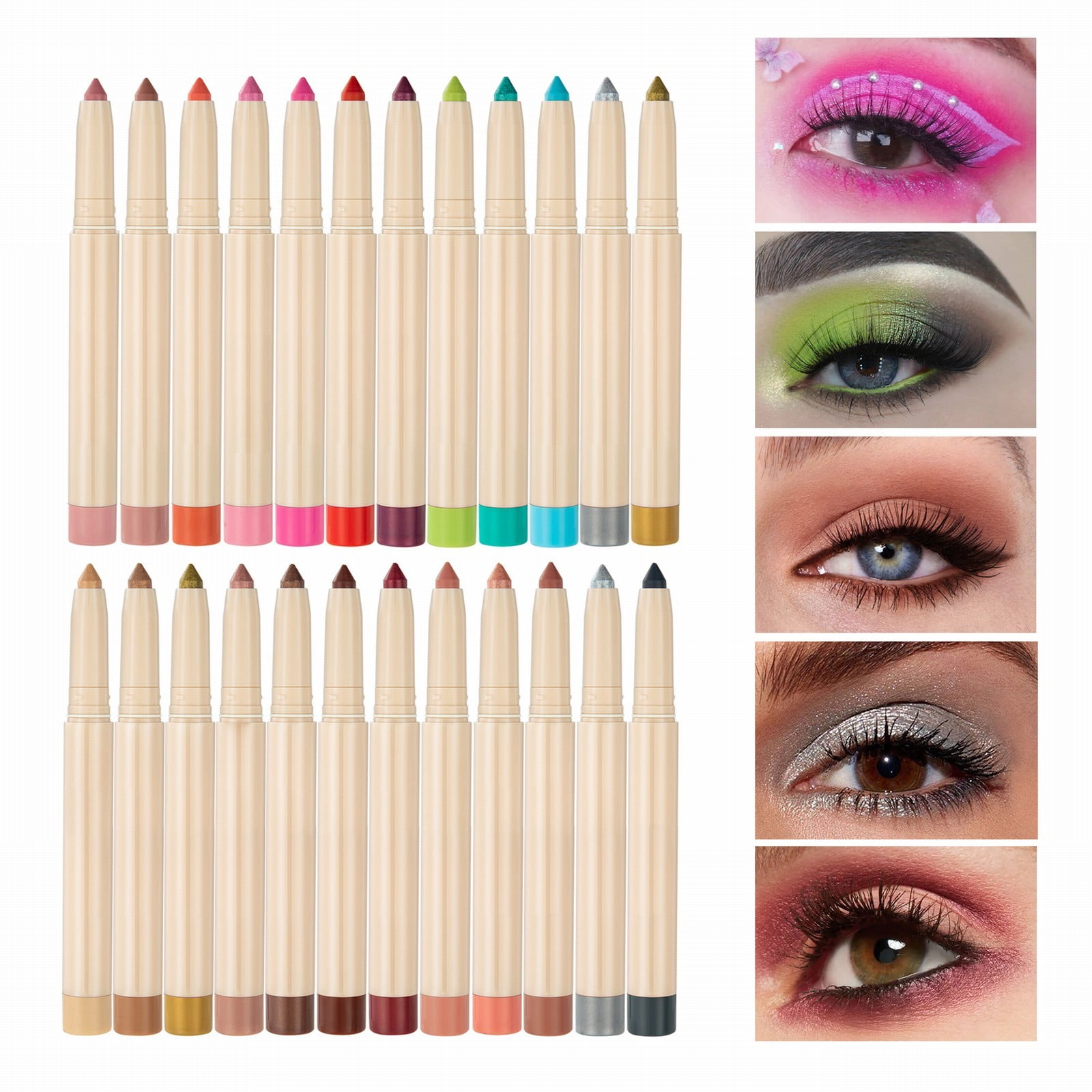 2 Pack Eyeshadow Pen Set Double Headed Eyeshadow Stick Waterproof ...