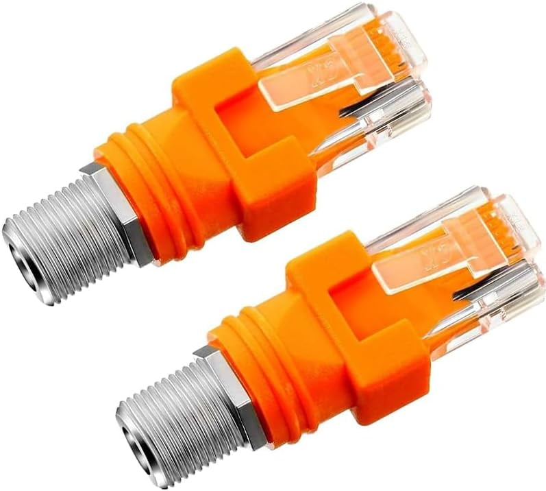 2 Pack F Female to RJ45 Male Coaxial Barrel Couplers Adapters RF to ...