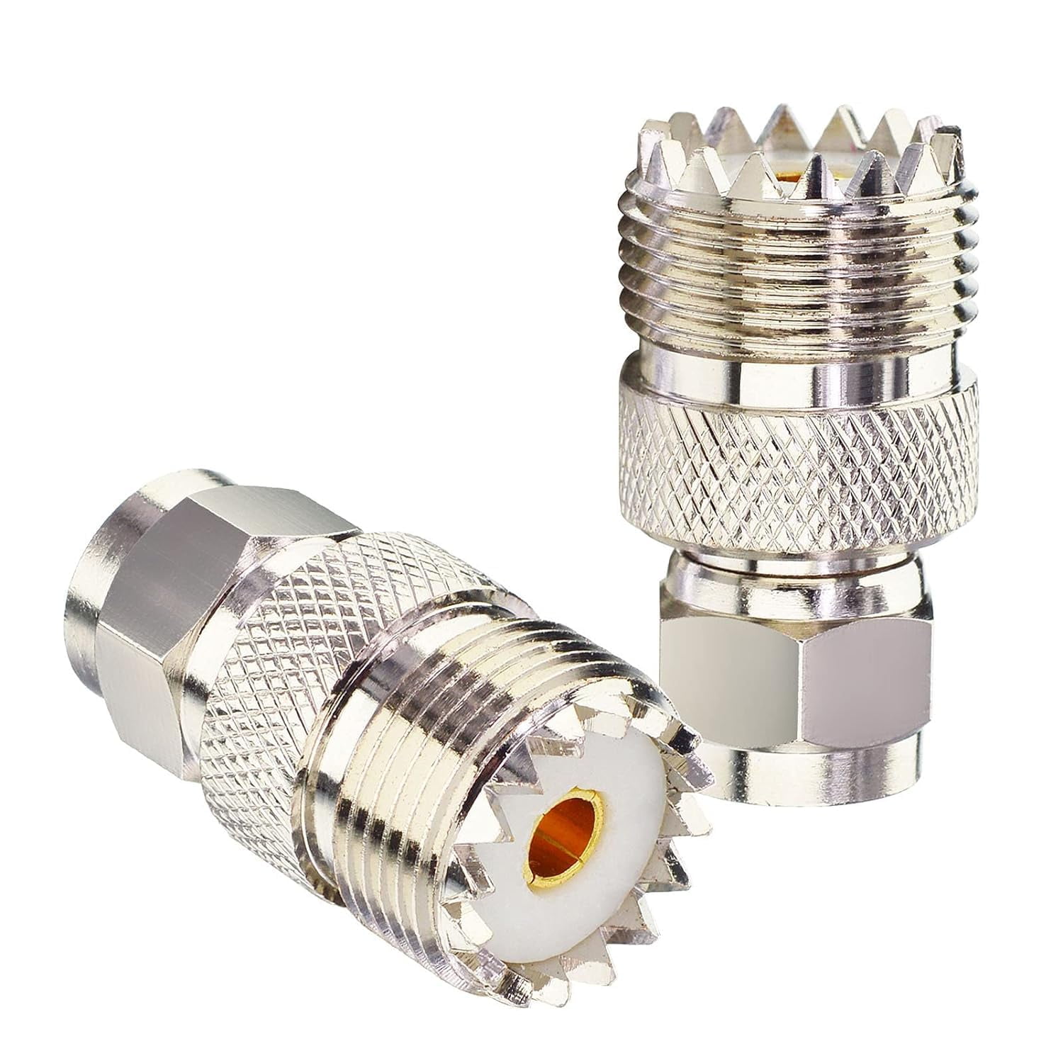 2-Pack F Male to UHF Female SO239 Coaxial Adapter UHF SO-239 to F Type ...