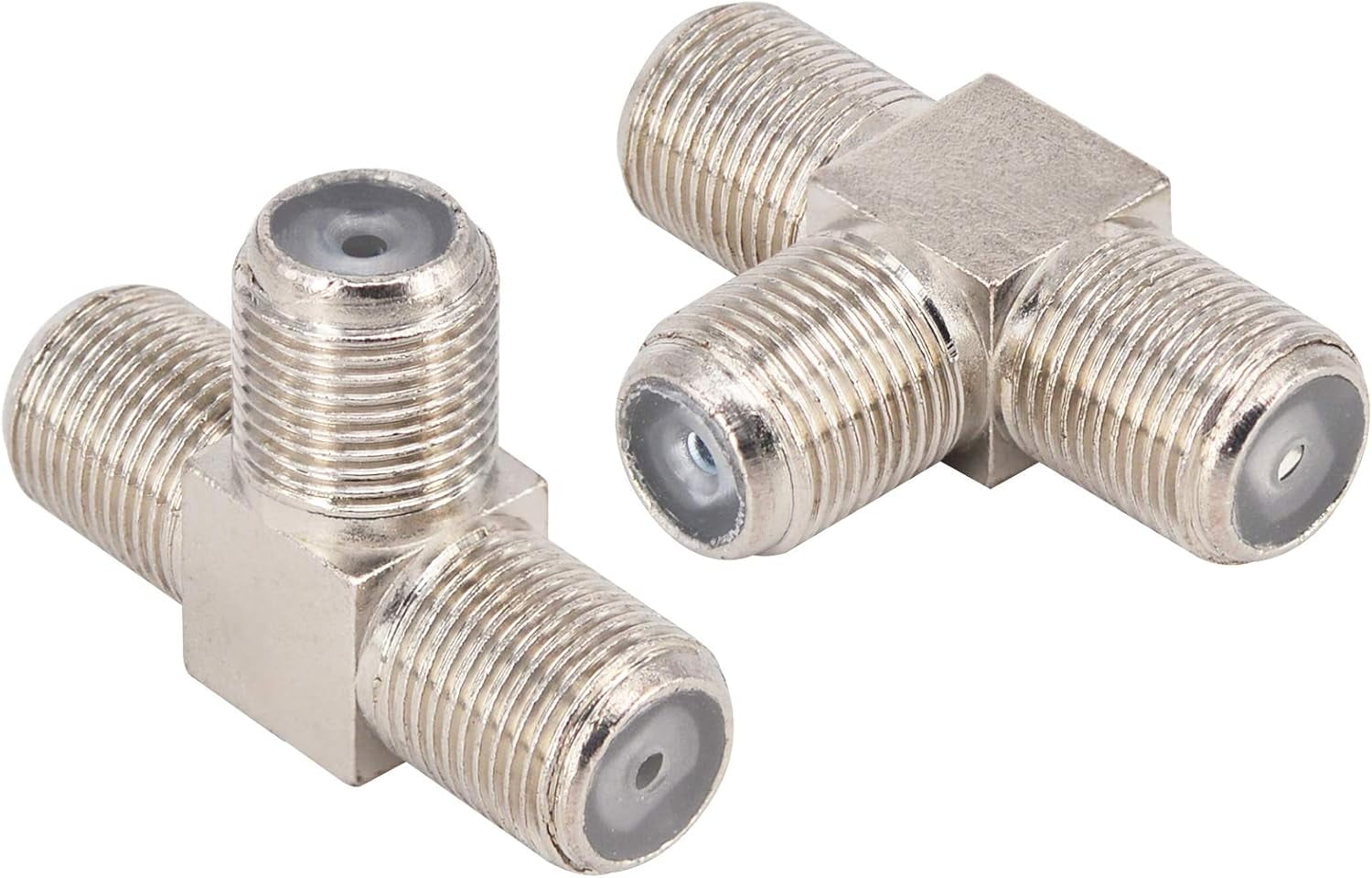 2-Pack F-Type Coax Splitter F Female to Double F Female Coaxial Adapter ...