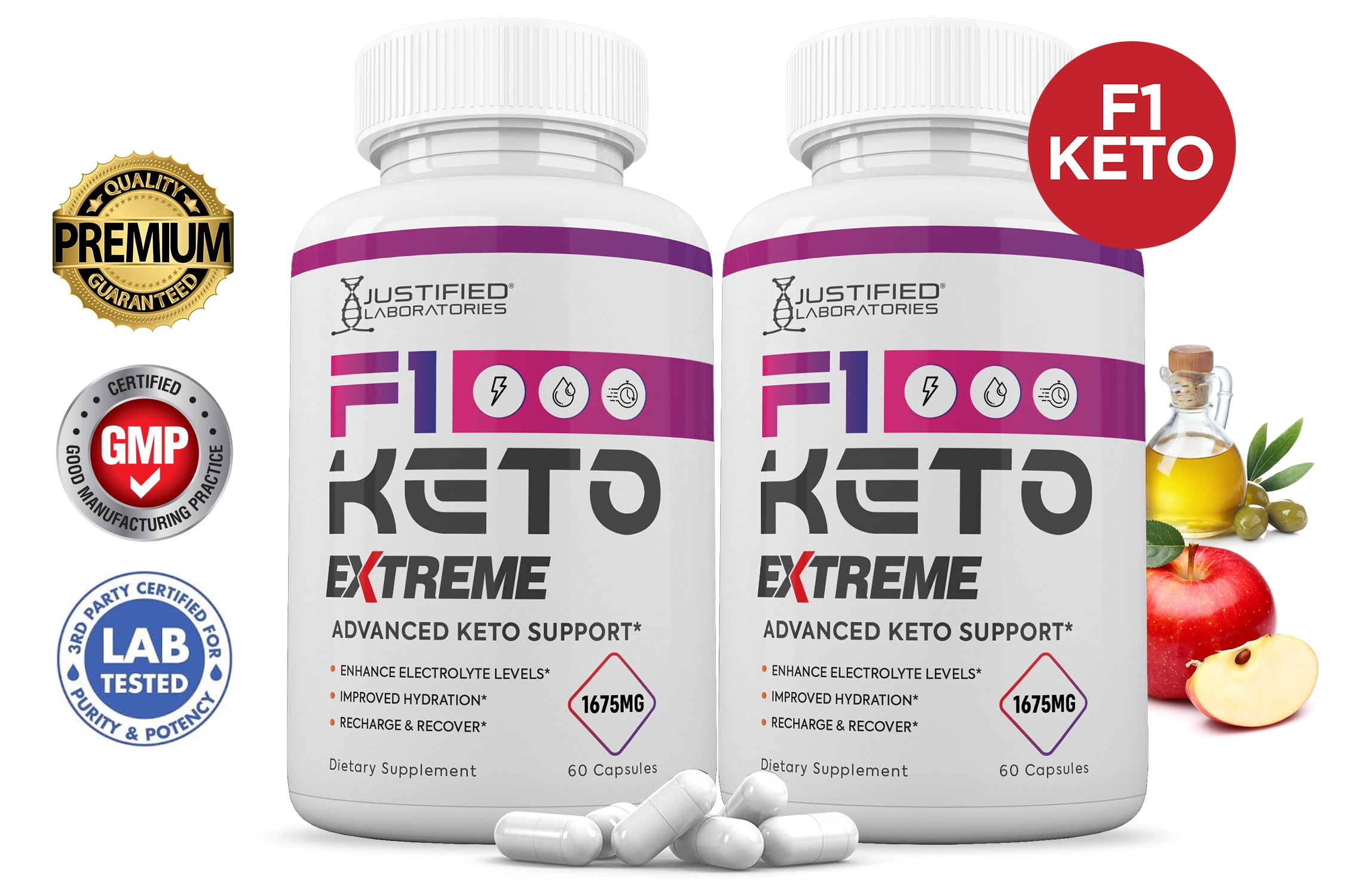 (2 Pack) F1 Keto ACV Extreme Pills 1675mg Alternative to Gummies ...