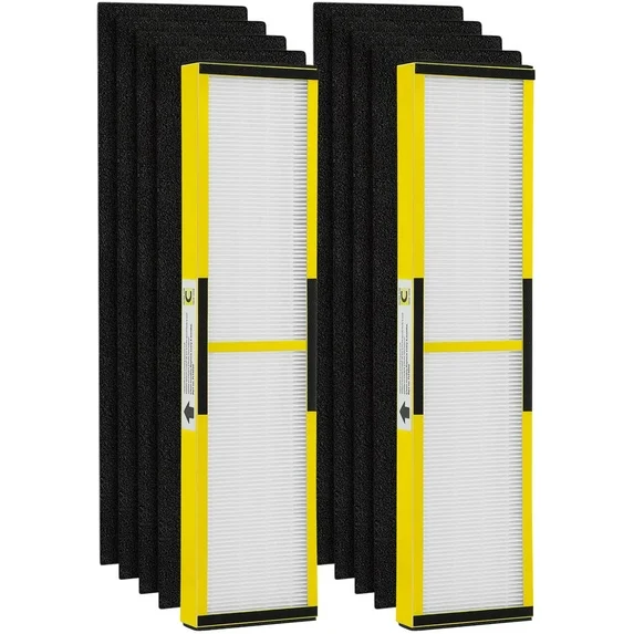2 Pack FLT5000 True HEPA Filter C Replacement with 8 Pack Activated ...