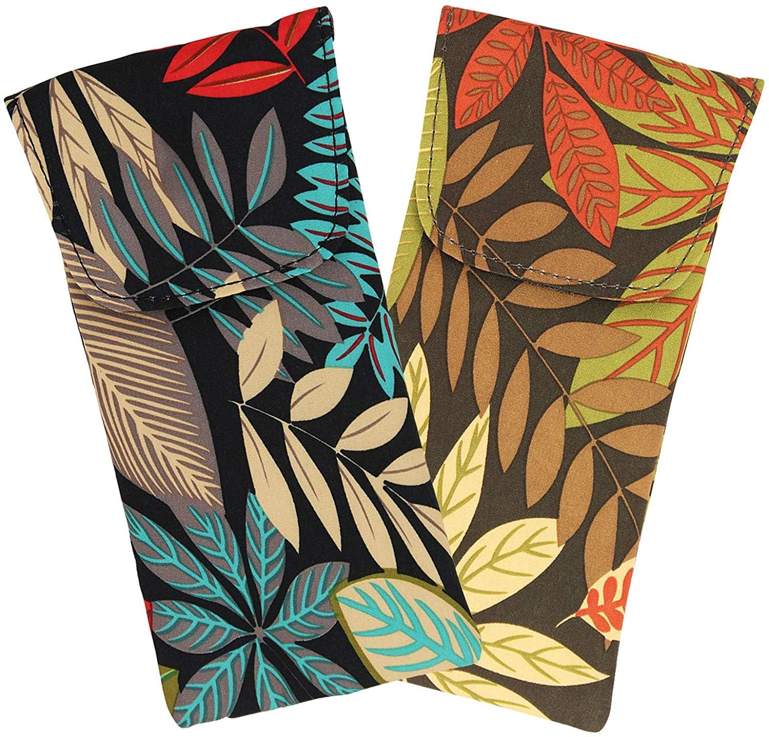 2 Pack Fabric Eyeglass Case Top Closure, Slip In Eyeglass Case Soft ...