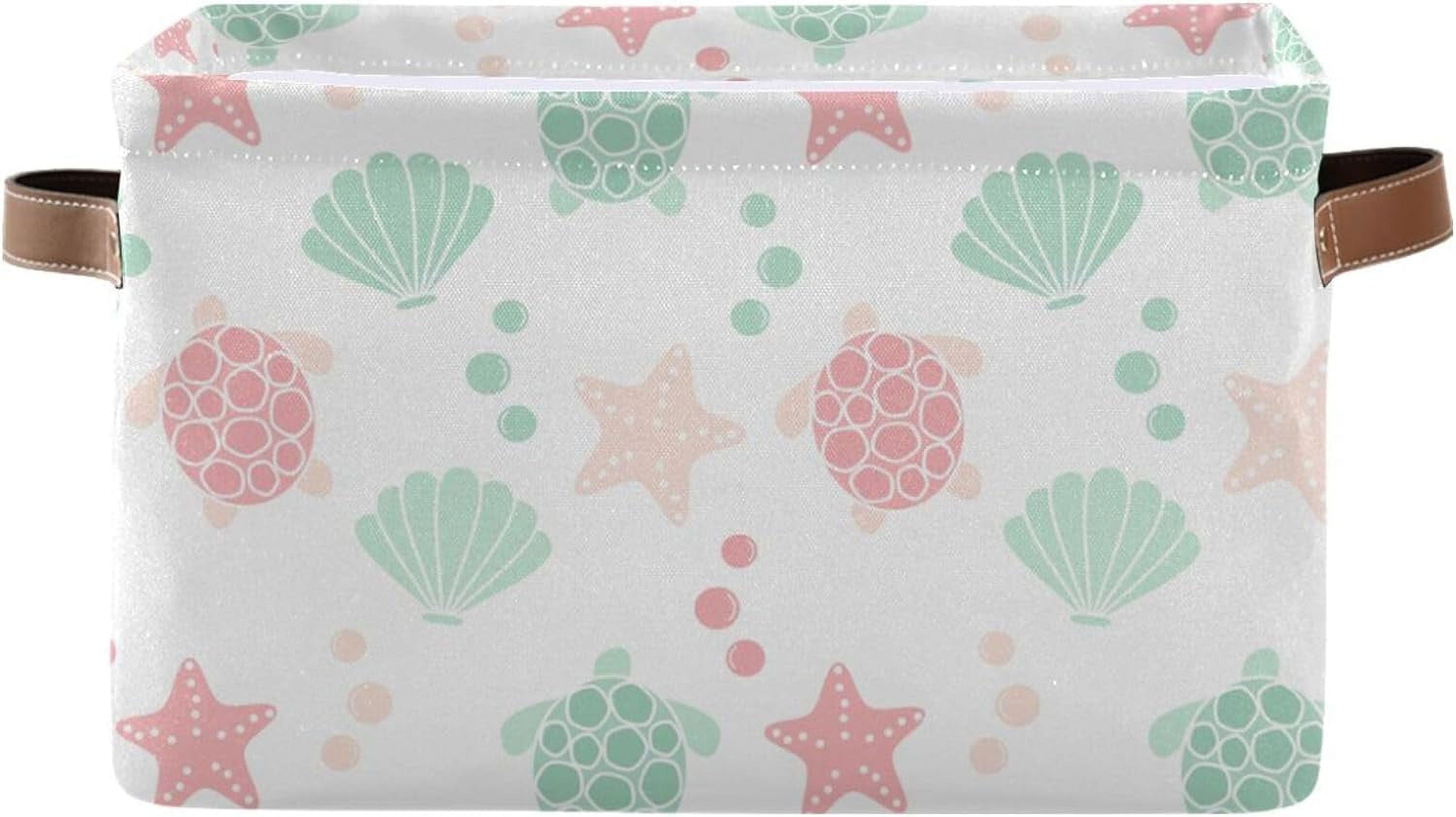 2 Pack Fabric Storage Basket Cute Turtle Shell Closet Storage Bins with ...