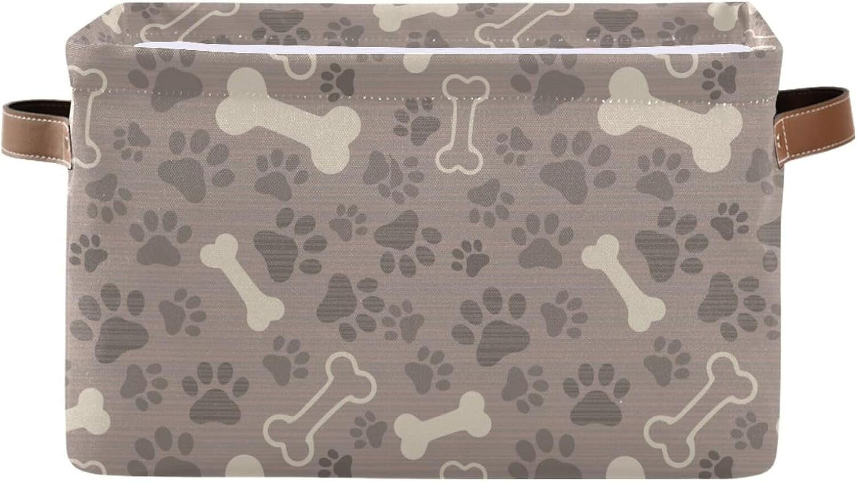 2 Pack Fabric Storage Basket Dog Paws & Cute Bone Closet Storage Bins ...