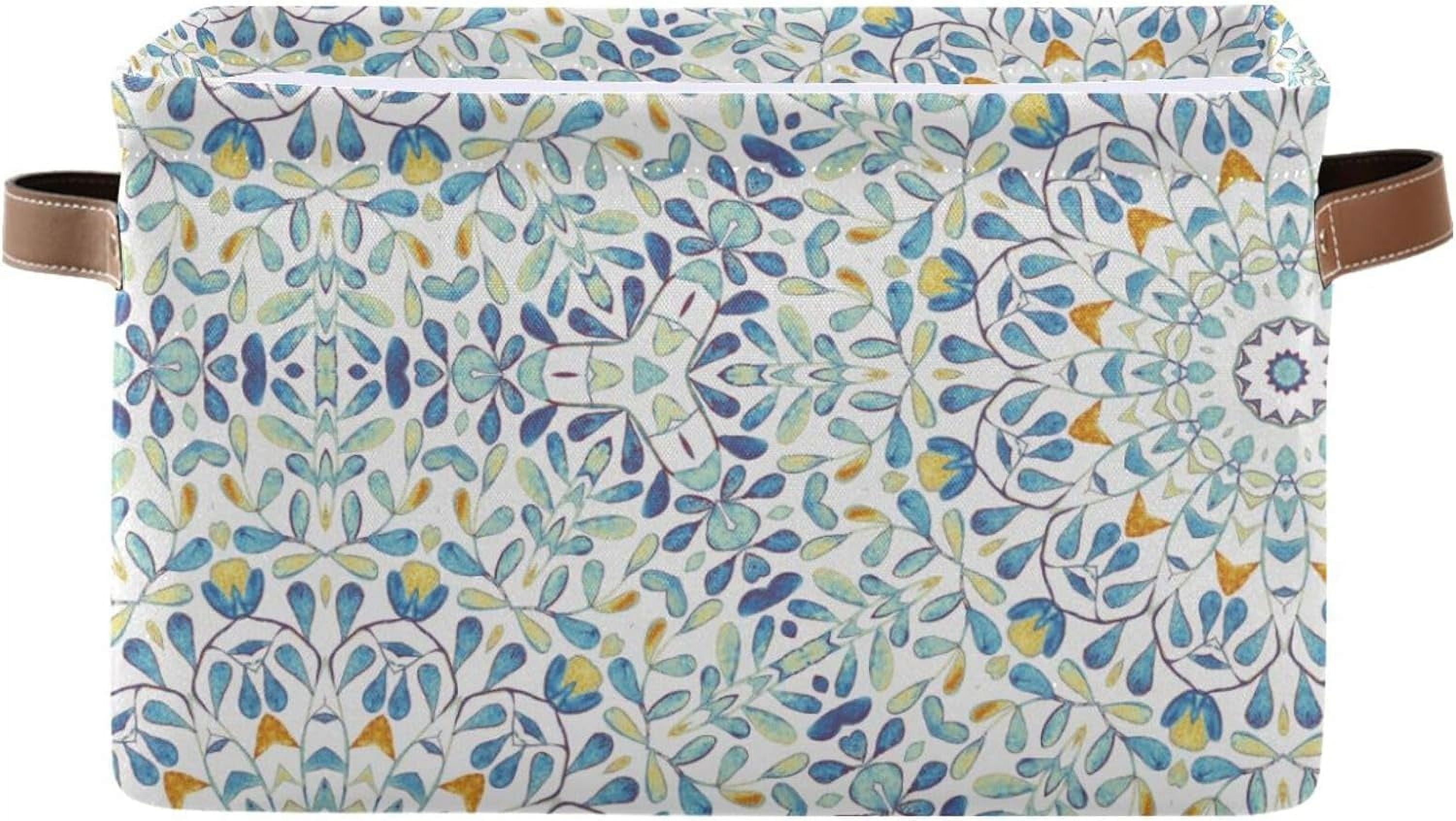 2 Pack Fabric Storage Basket Hand Drawn Mandala Pattern Closet Storage ...