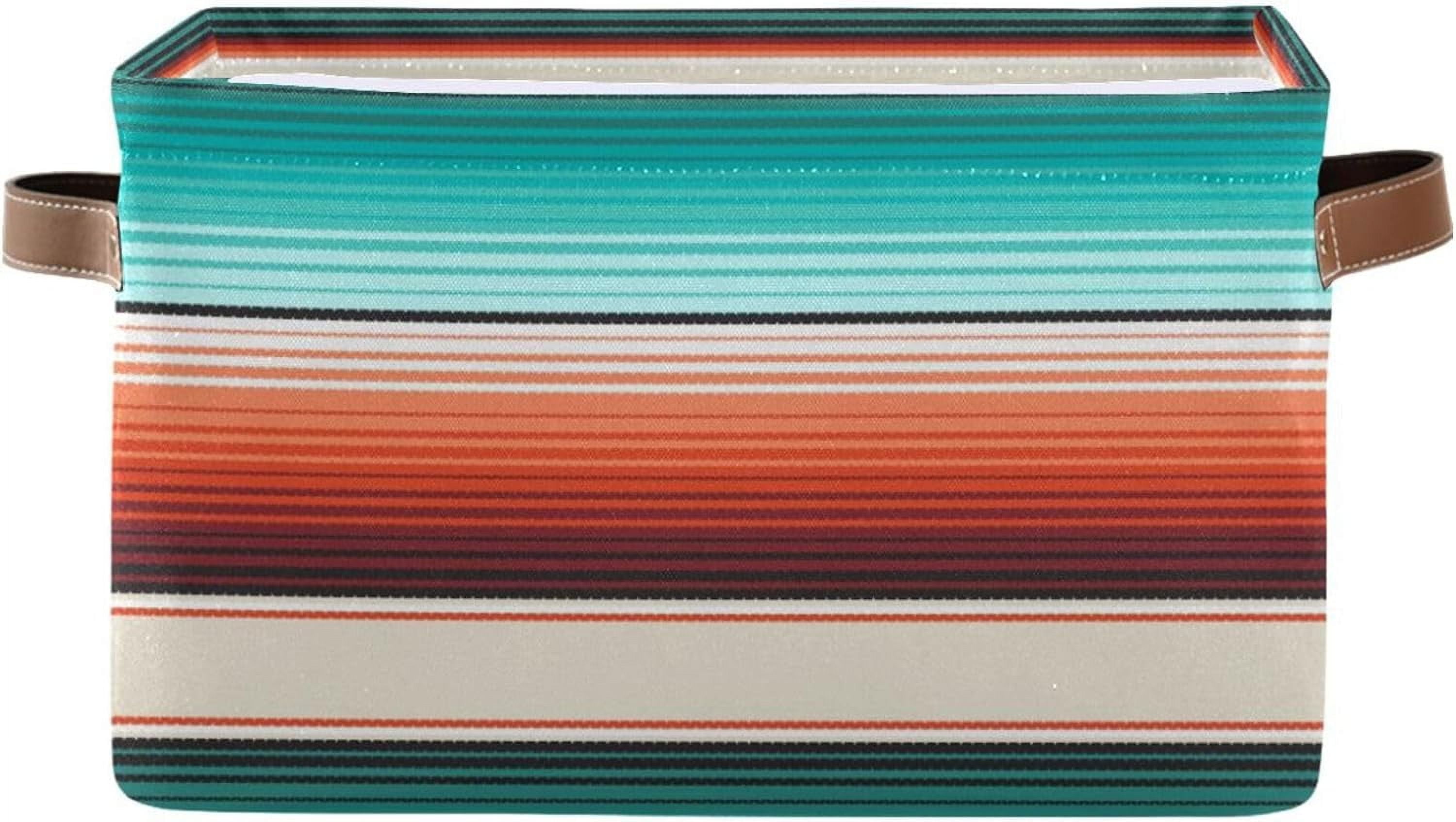 2 Pack Fabric Storage Basket Mexican Serape Blanket Stripes Closet ...
