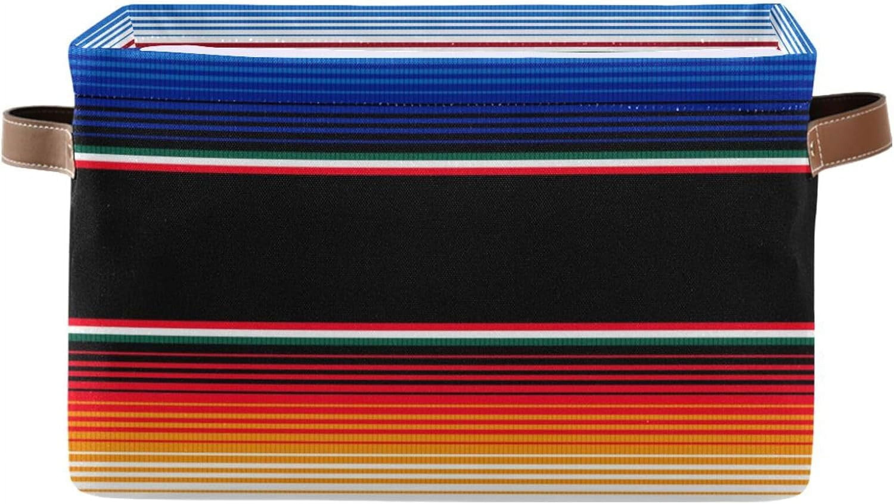 2 Pack Fabric Storage Basket Mexican Serape Blanket Stripes Closet ...