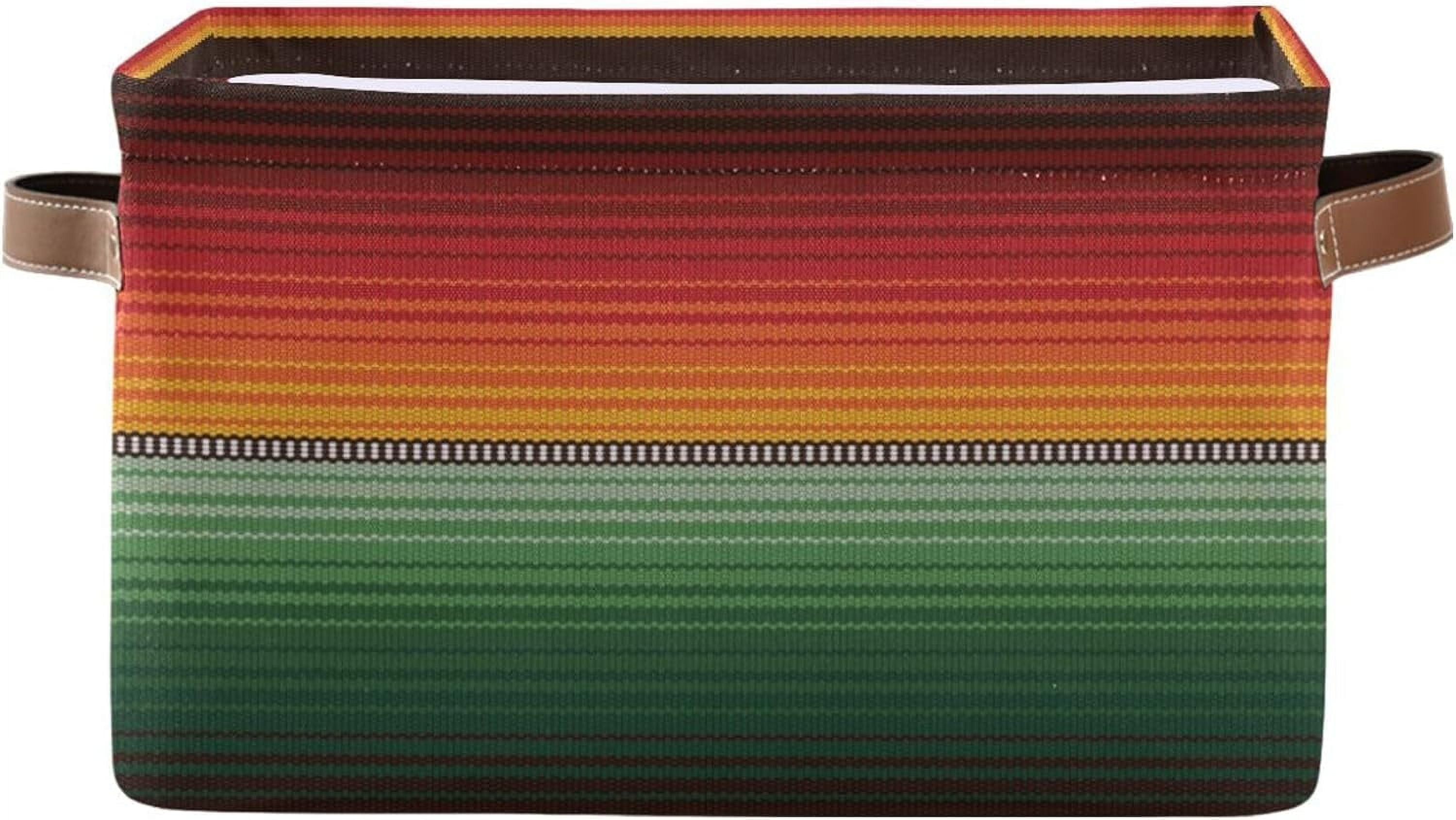 2 Pack Fabric Storage Basket Mexican Serape Blanket Stripes Closet ...