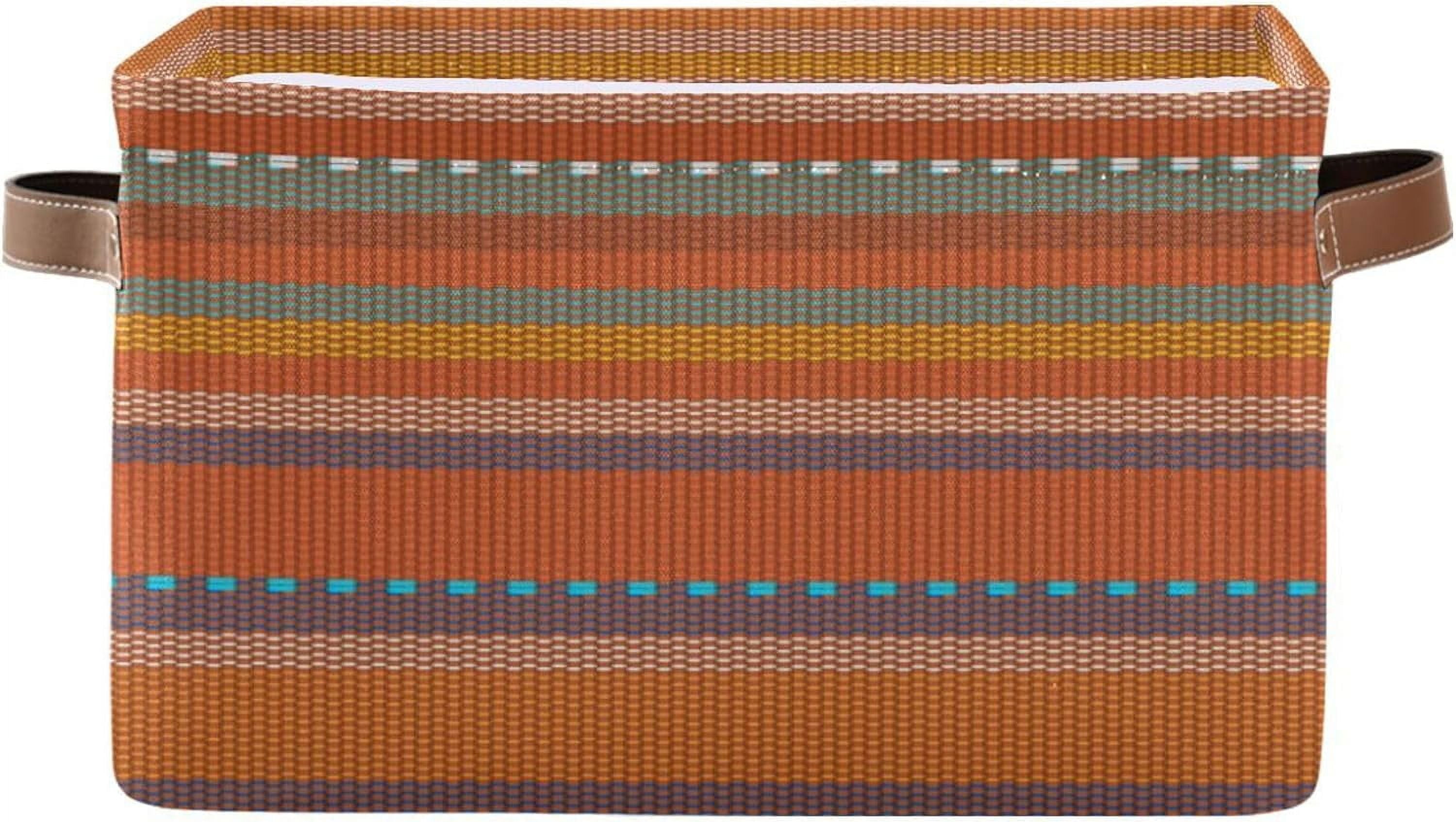 2 Pack Fabric Storage Basket Mexican Serape Blanket Stripes Closet ...