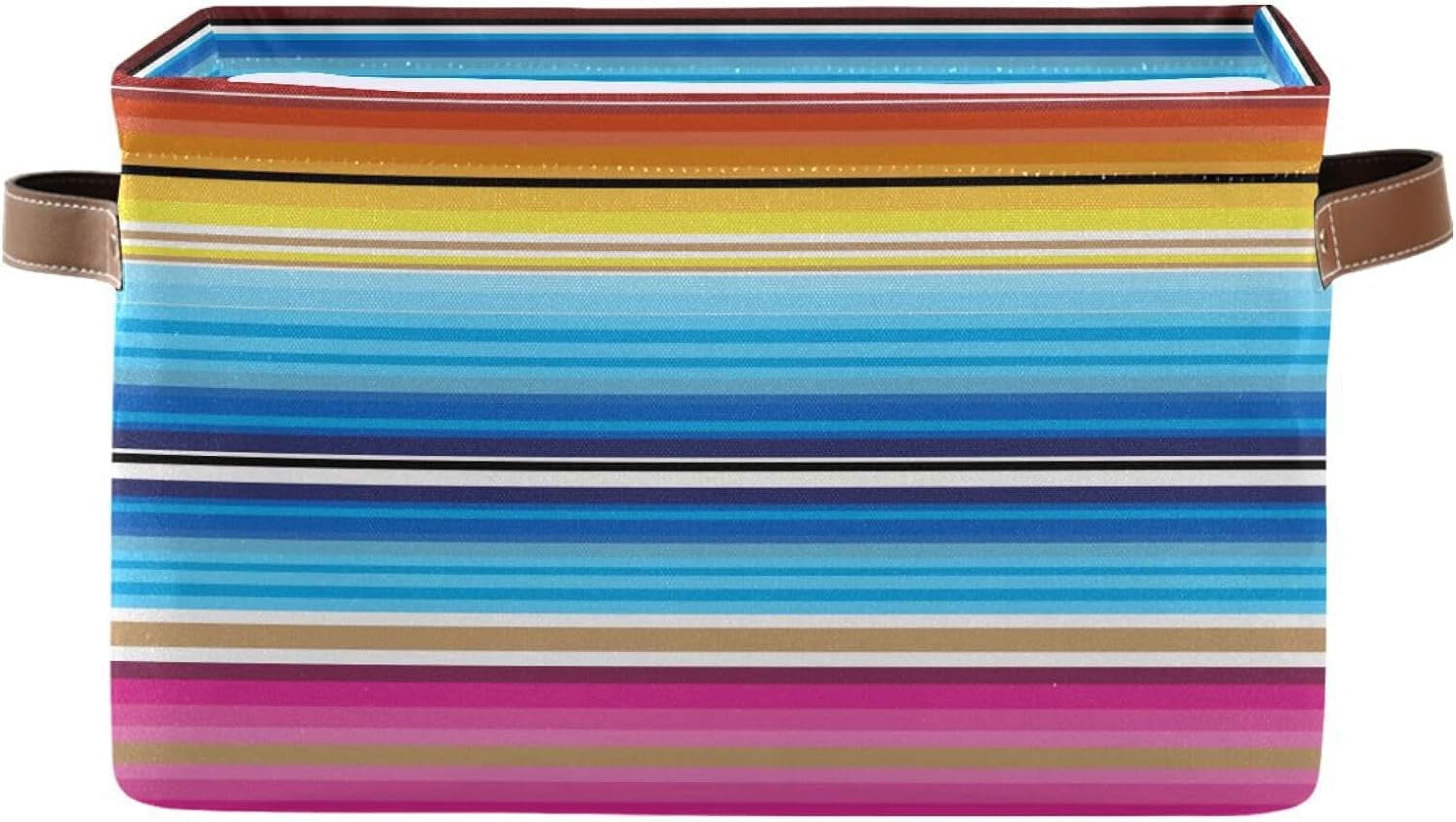 2 Pack Fabric Storage Basket Mexican Serape Blanket Stripes Closet ...