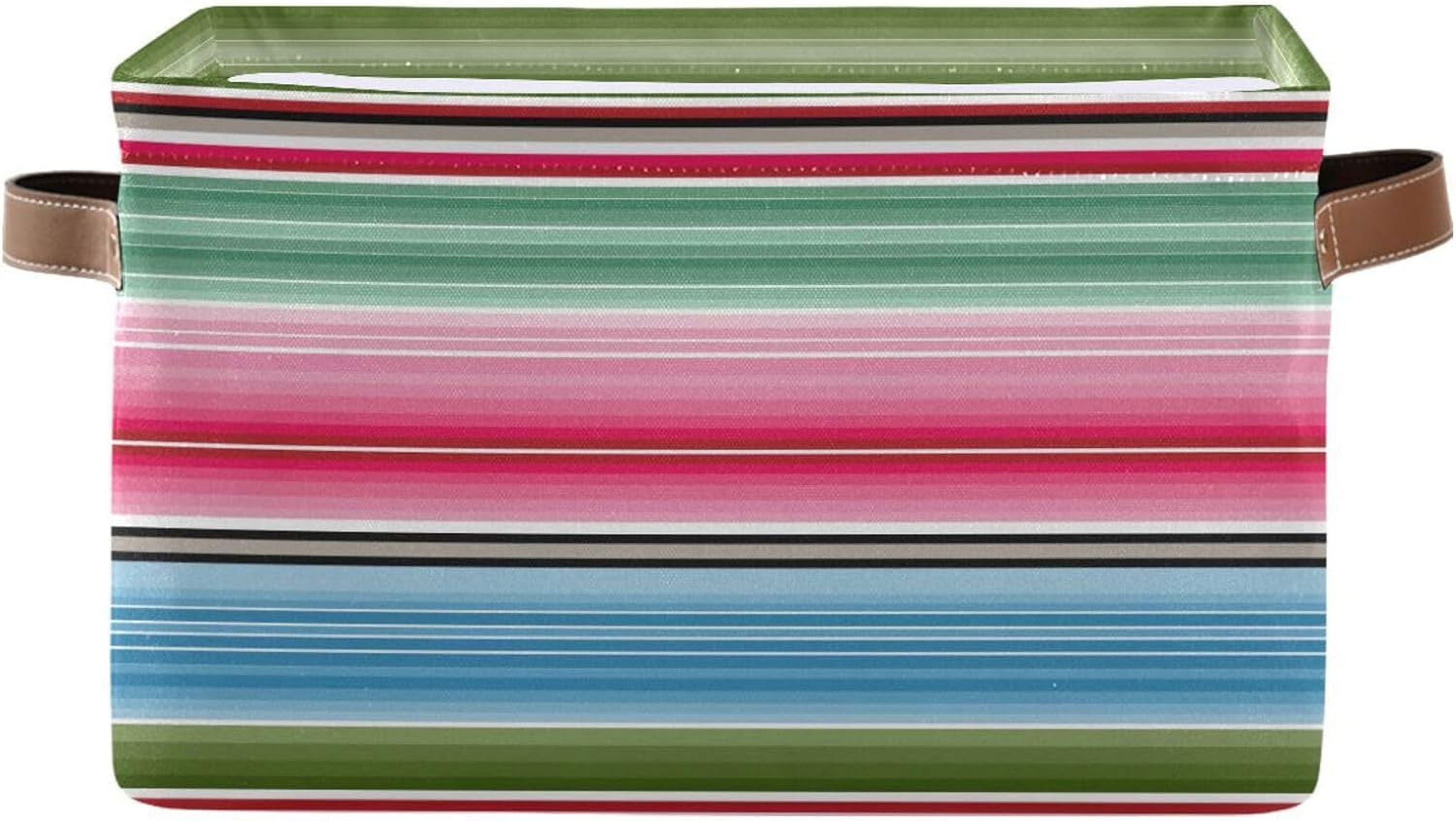 2 Pack Fabric Storage Basket Mexican Serape Colorful Stripes Closet ...