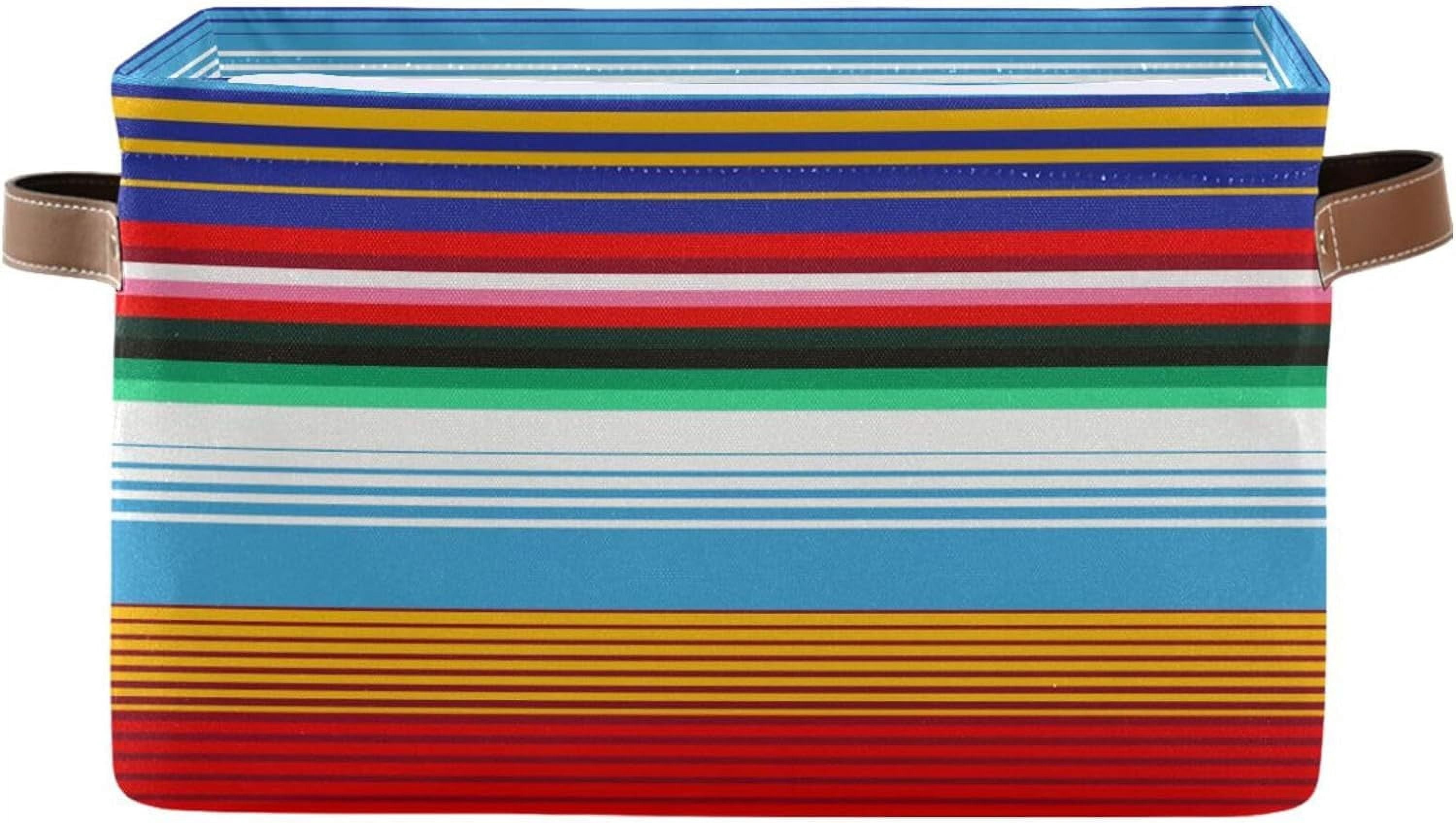2 Pack Fabric Storage Basket Mexican Serape Colorful Stripes Closet ...