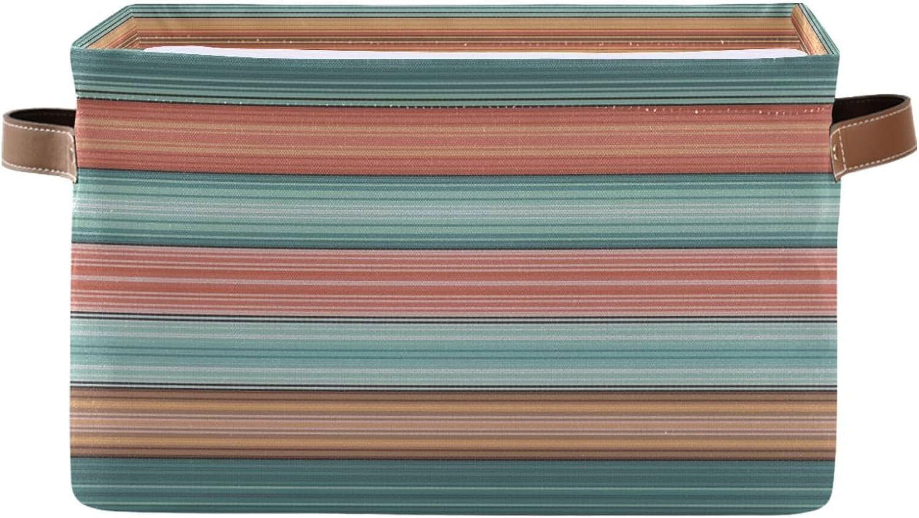 2 Pack Fabric Storage Basket Mexican Serape Stripes Closet Storage Bins ...