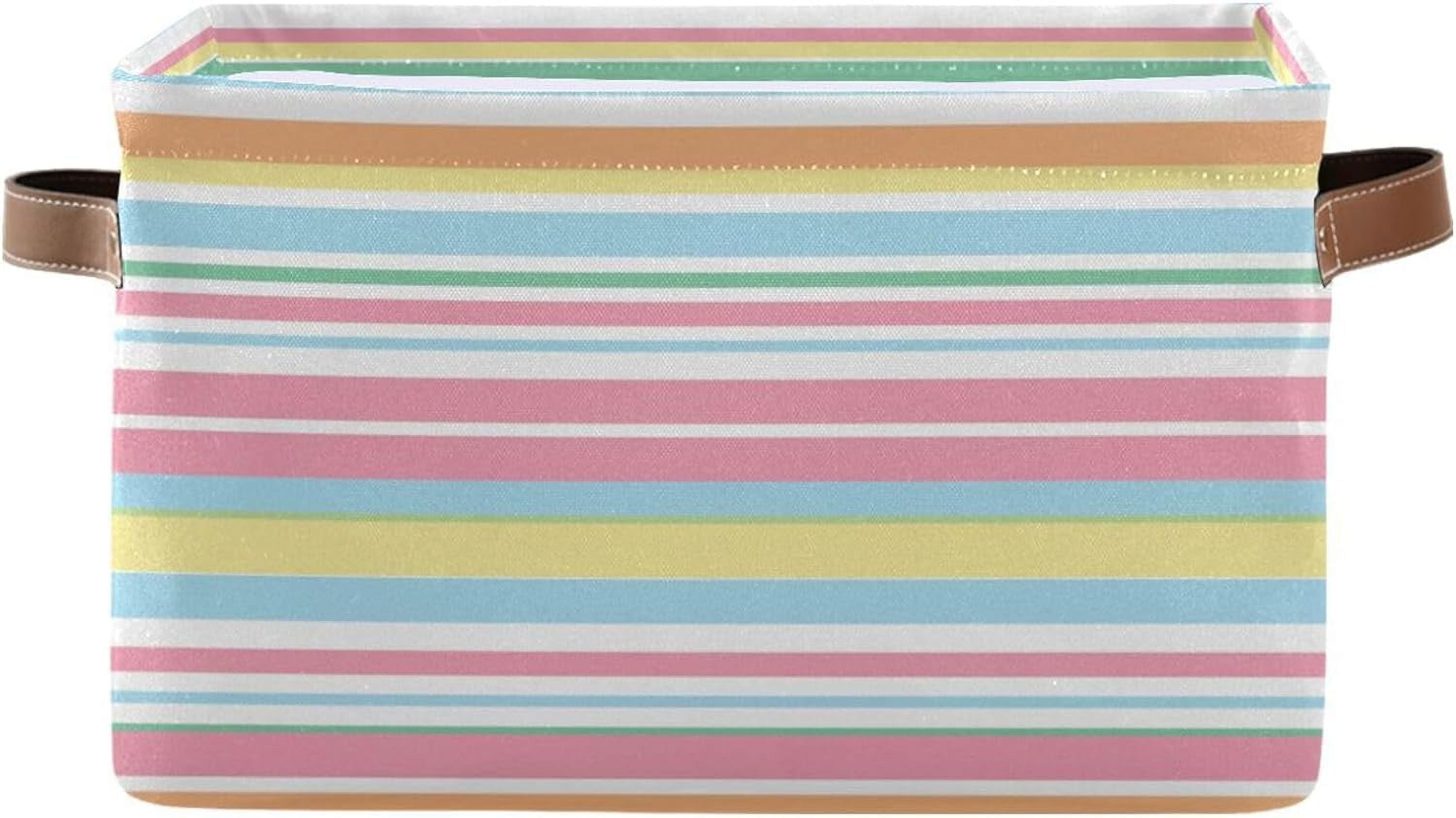 2 Pack Fabric Storage Basket Mexican Serape Stripes Closet Storage Bins ...