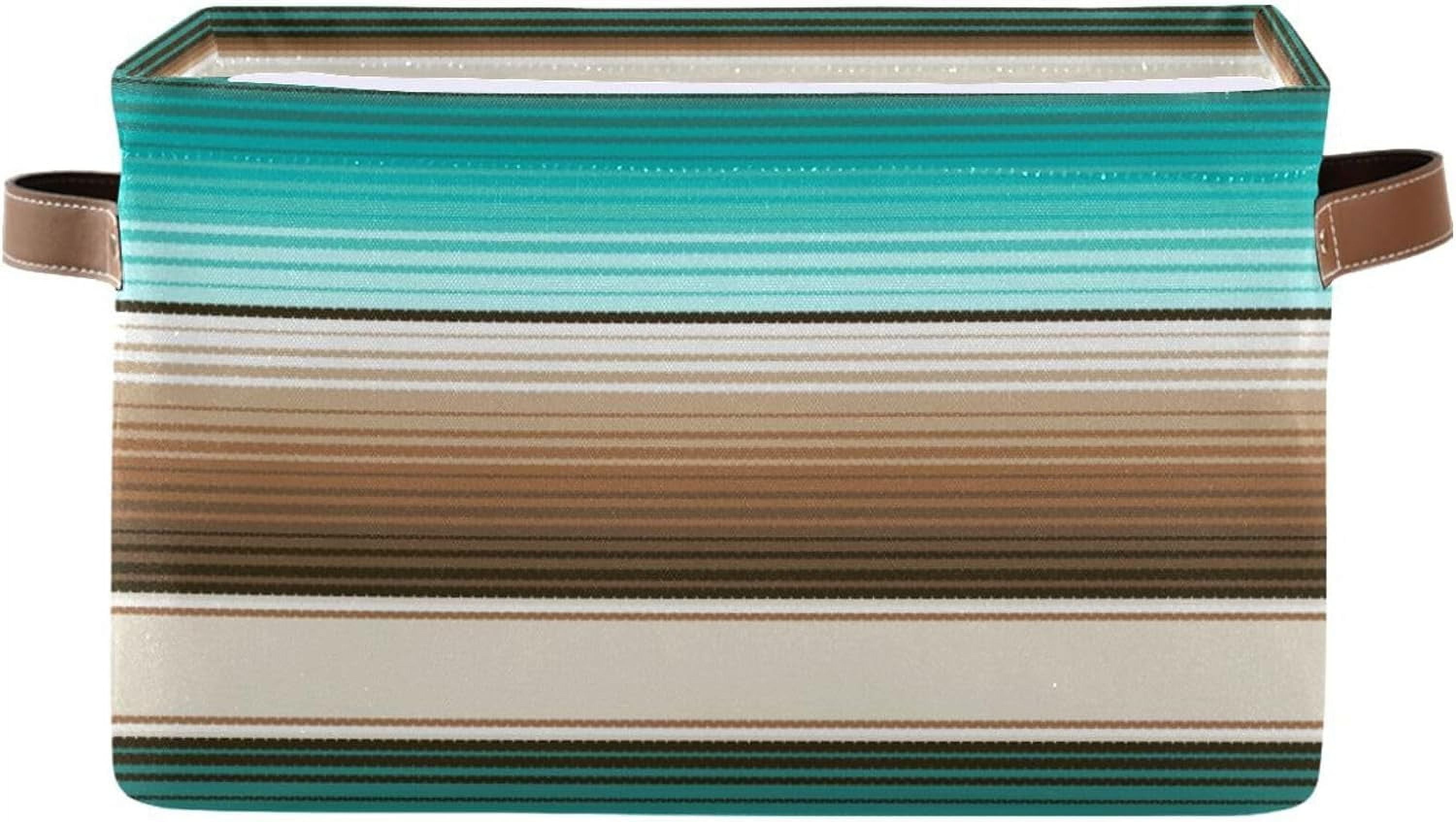 2 Pack Fabric Storage Basket Mexican Serape Stripes Closet Storage Bins ...