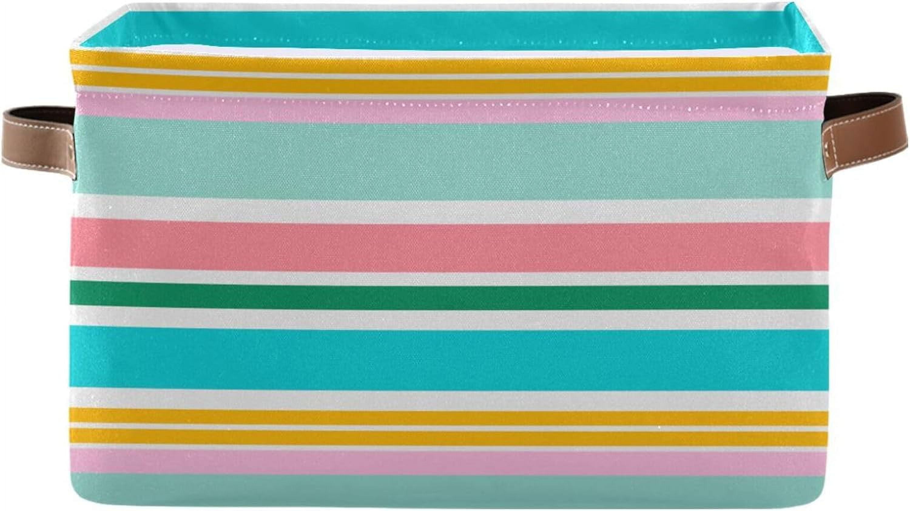 2 Pack Fabric Storage Basket Mexican Serape Stripes Closet Storage Bins ...
