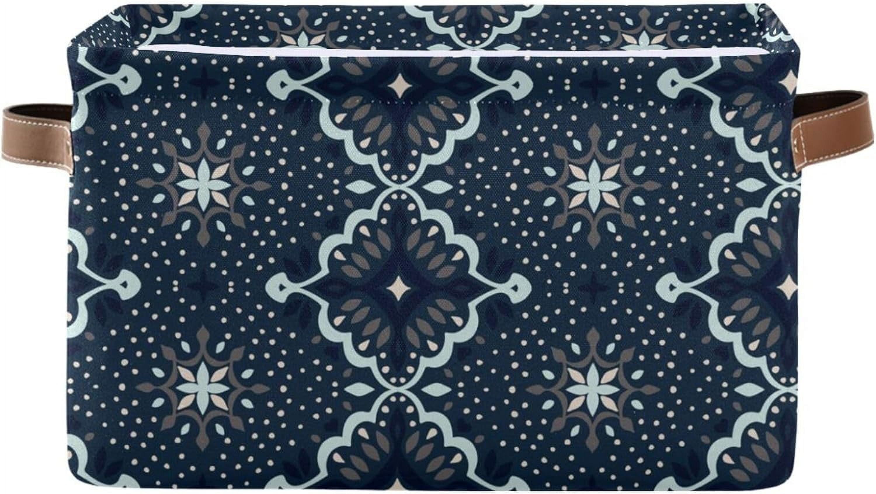 2 Pack Fabric Storage Basket Mexican Talavera Folk Closet Storage Bins ...